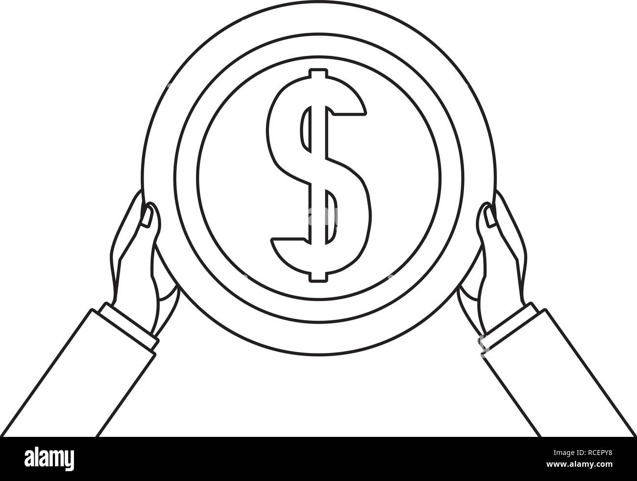 coin hand holding Stock Vector Image & Art - Alamy