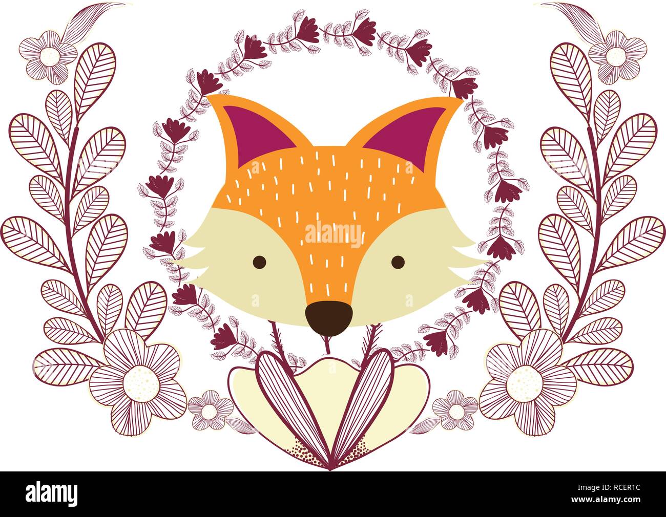 fox only face Stock Vector Image & Art - Alamy