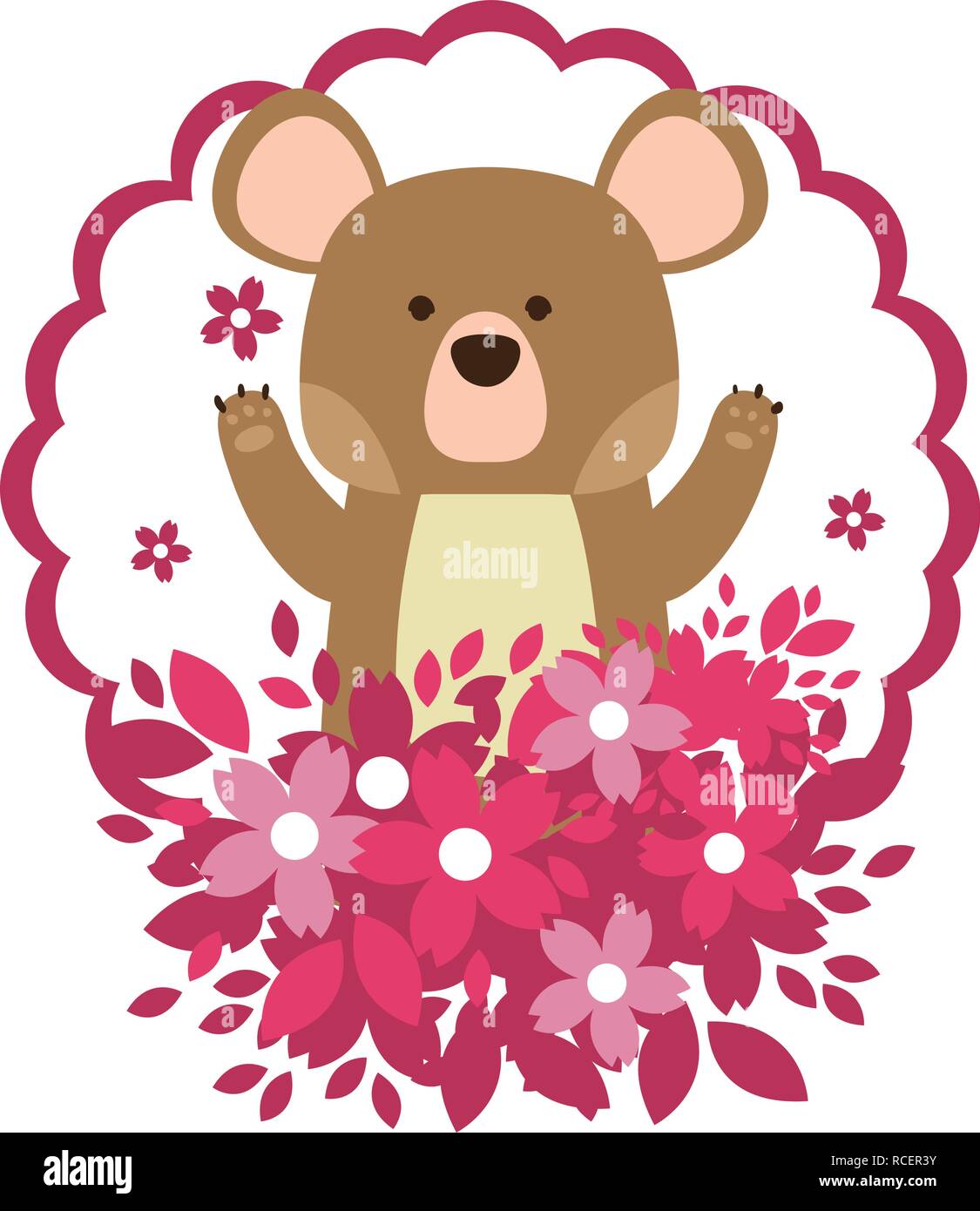 bear round icon Stock Vector Image & Art - Alamy