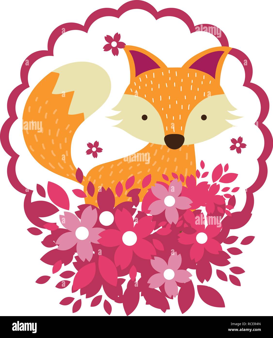 fox only face round icon round icon Stock Vector Image & Art - Alamy