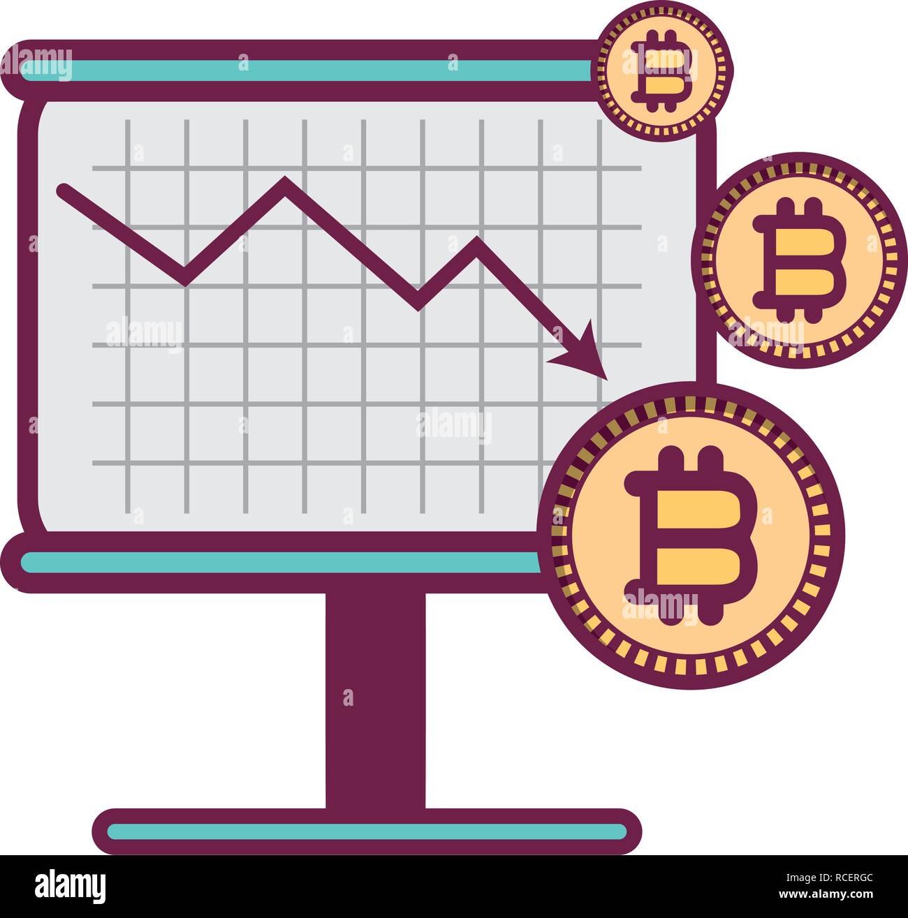 bitcoin and chart Stock Vector Image & Art - Alamy