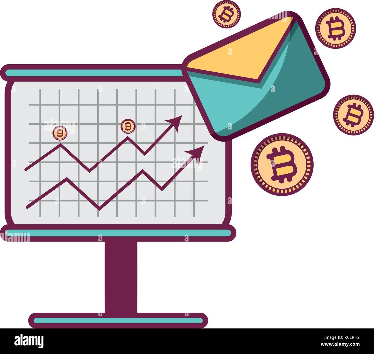 bitcoin and chart Stock Vector Image & Art - Alamy