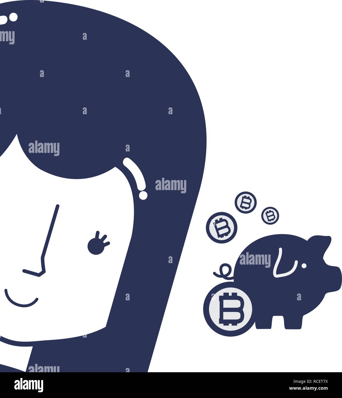 Cryptocurrency girl Stock Vector Images - Alamy