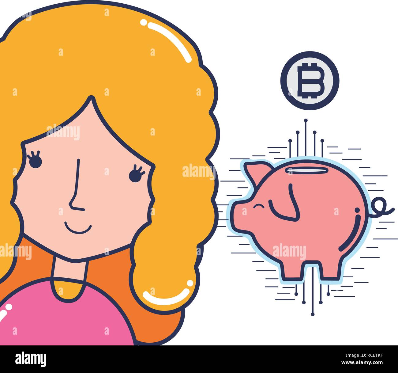 bitcoin and girl Stock Vector Image & Art - Alamy