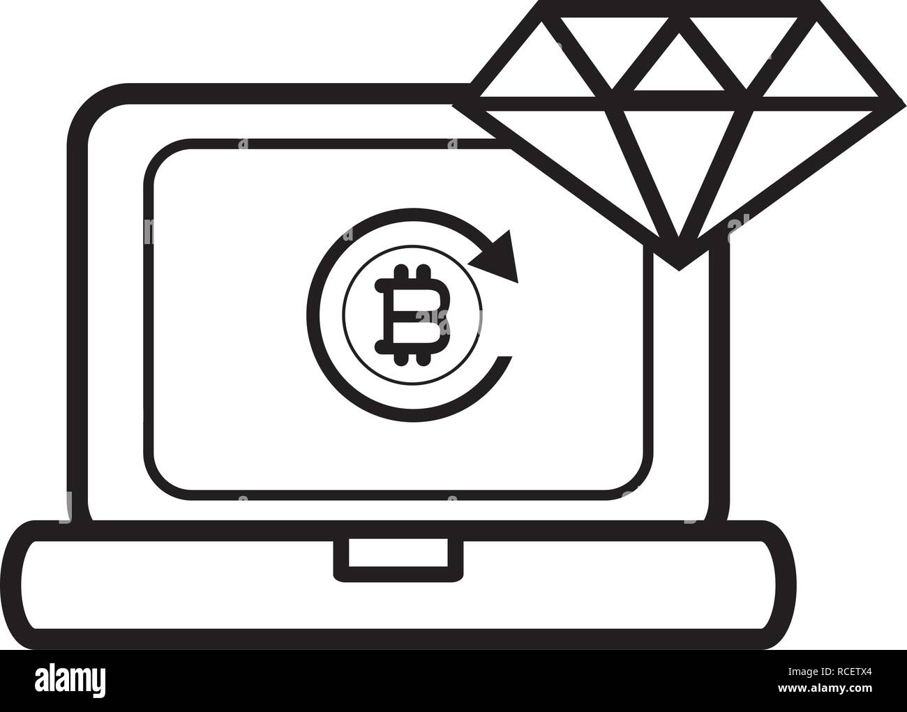 bitcoin computer icon black and white Stock Vector Image & Art - Alamy