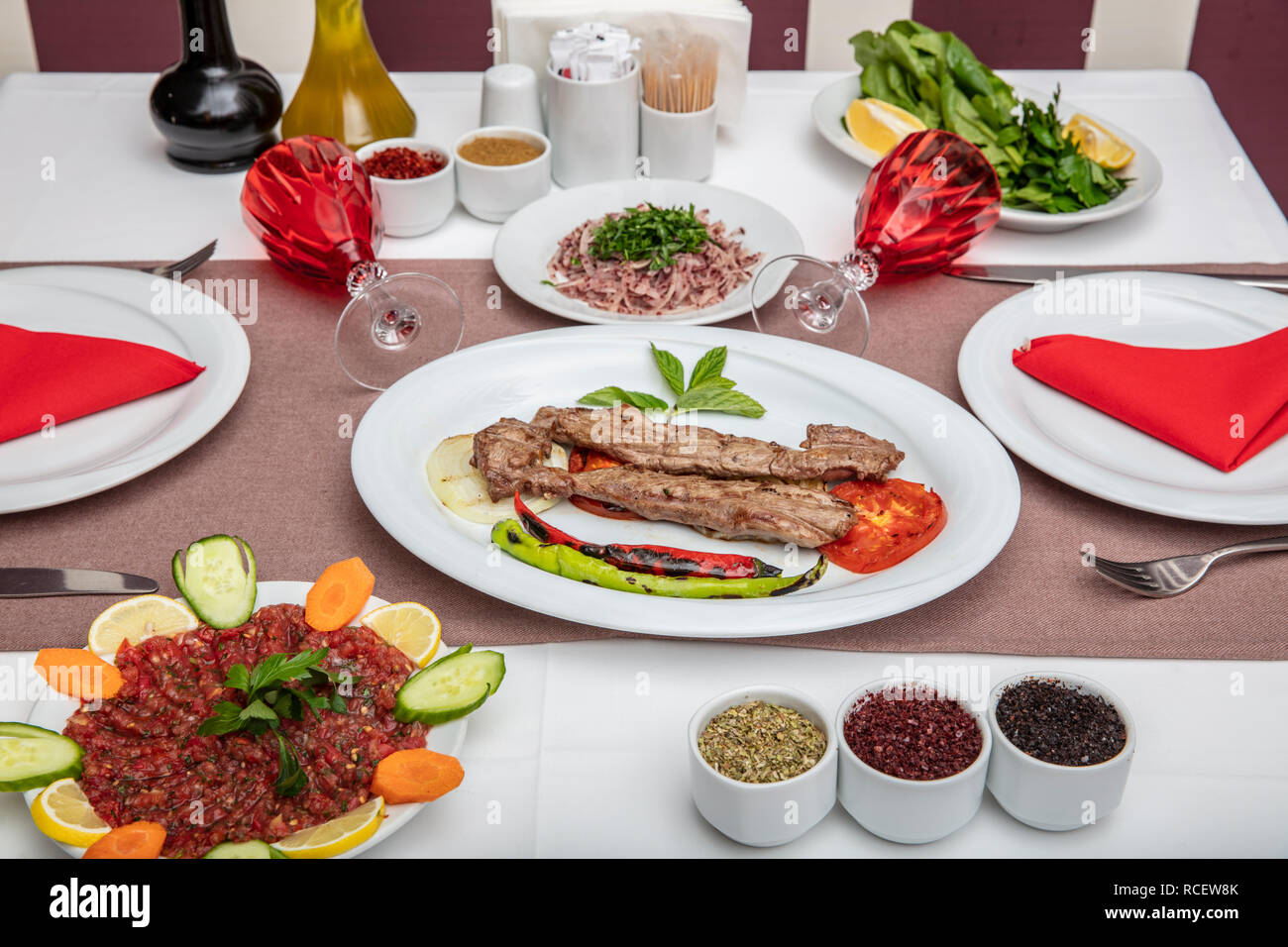 Traditional Turkish Cuisine Grilled meat lamb rib (Lamb Kusleme Stock ...