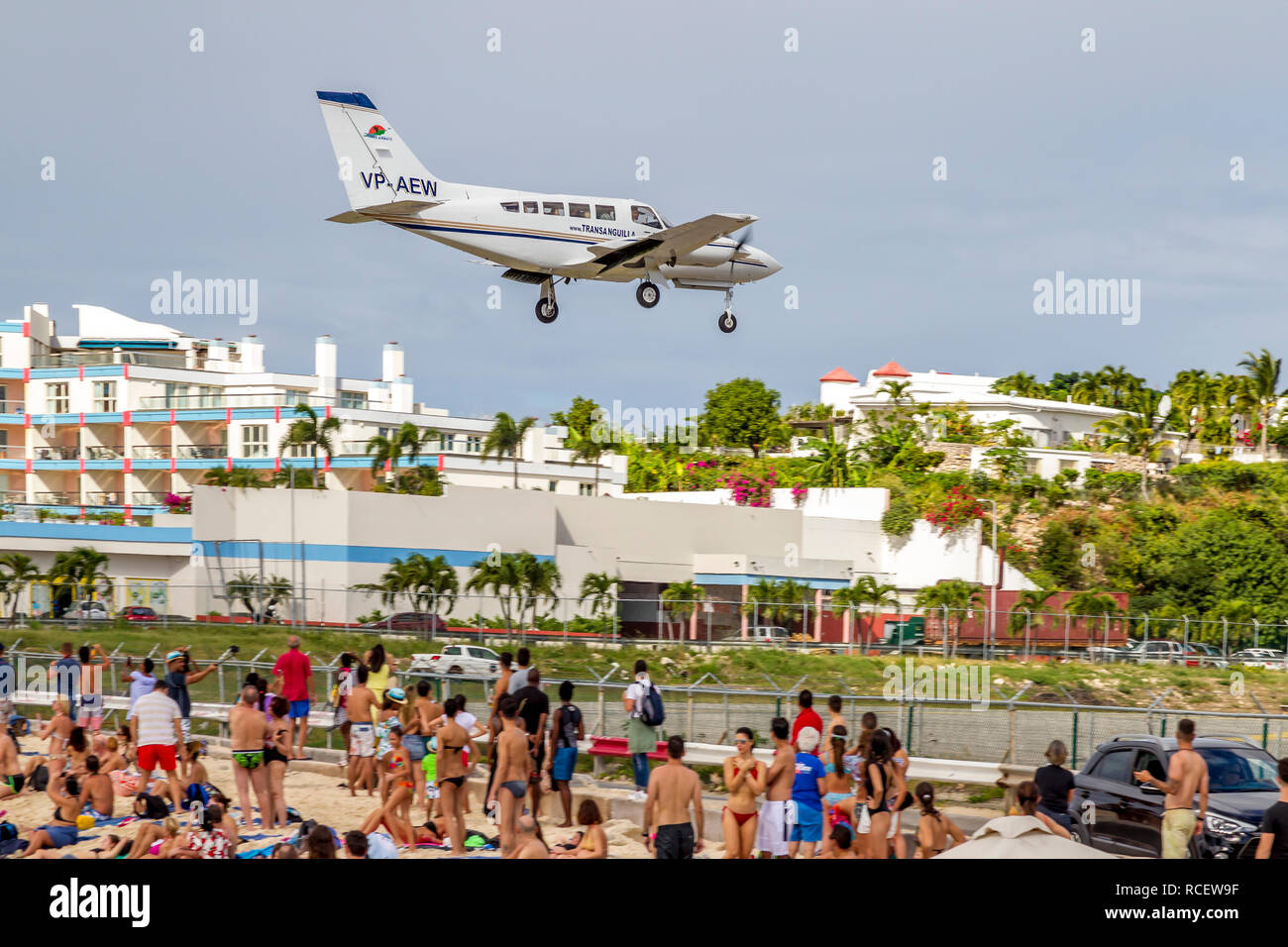 Trans Anguilla Airways, VP-AEW Britten-Norman BN-2B-21 Islander flying ...