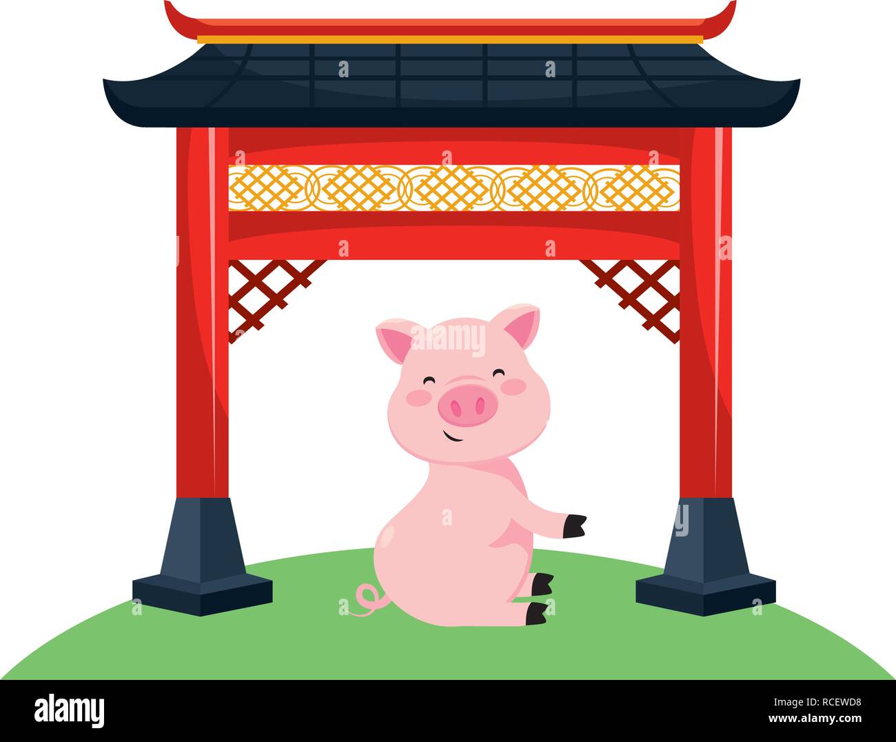 chinese red gate Stock Vector Image & Art - Alamy