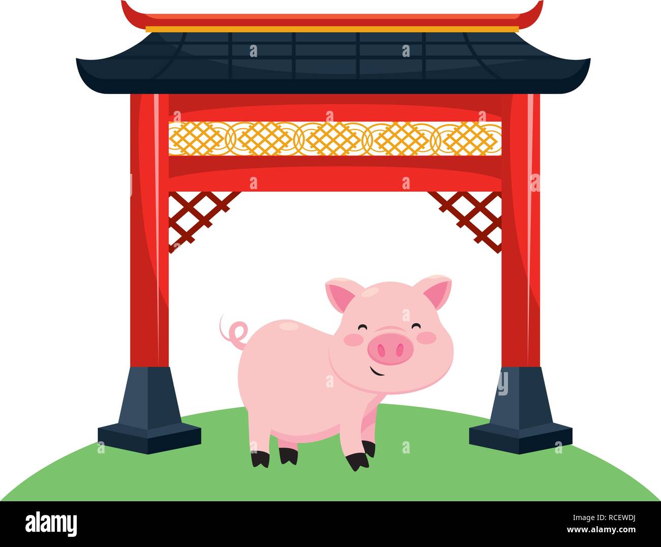 chinese red gate Stock Vector Image & Art - Alamy
