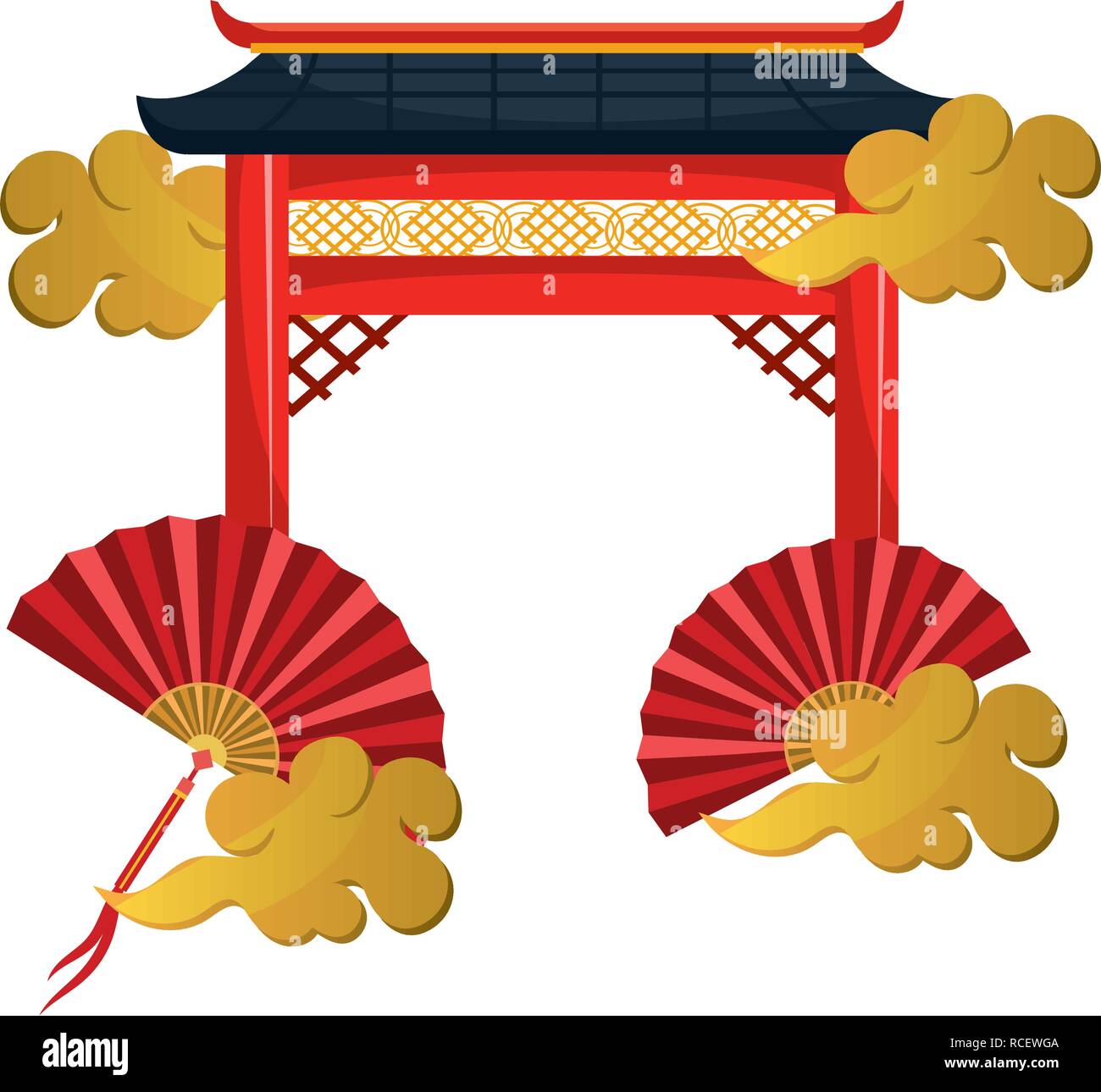 chinese red gate Stock Vector Image & Art - Alamy