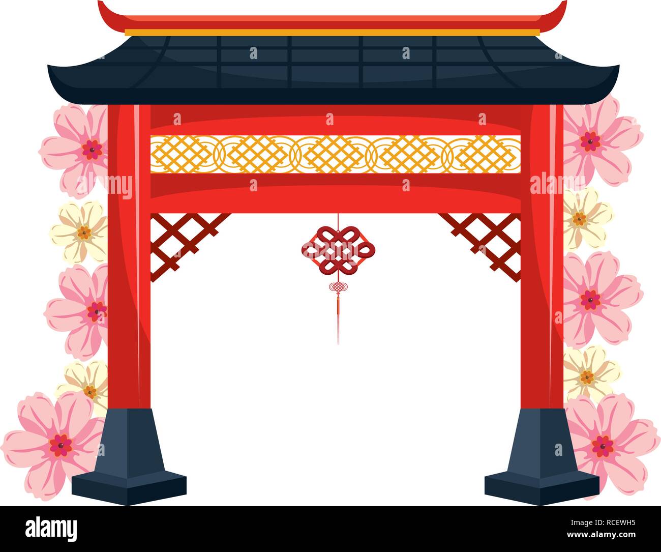 chinese red gate Stock Vector Image & Art - Alamy