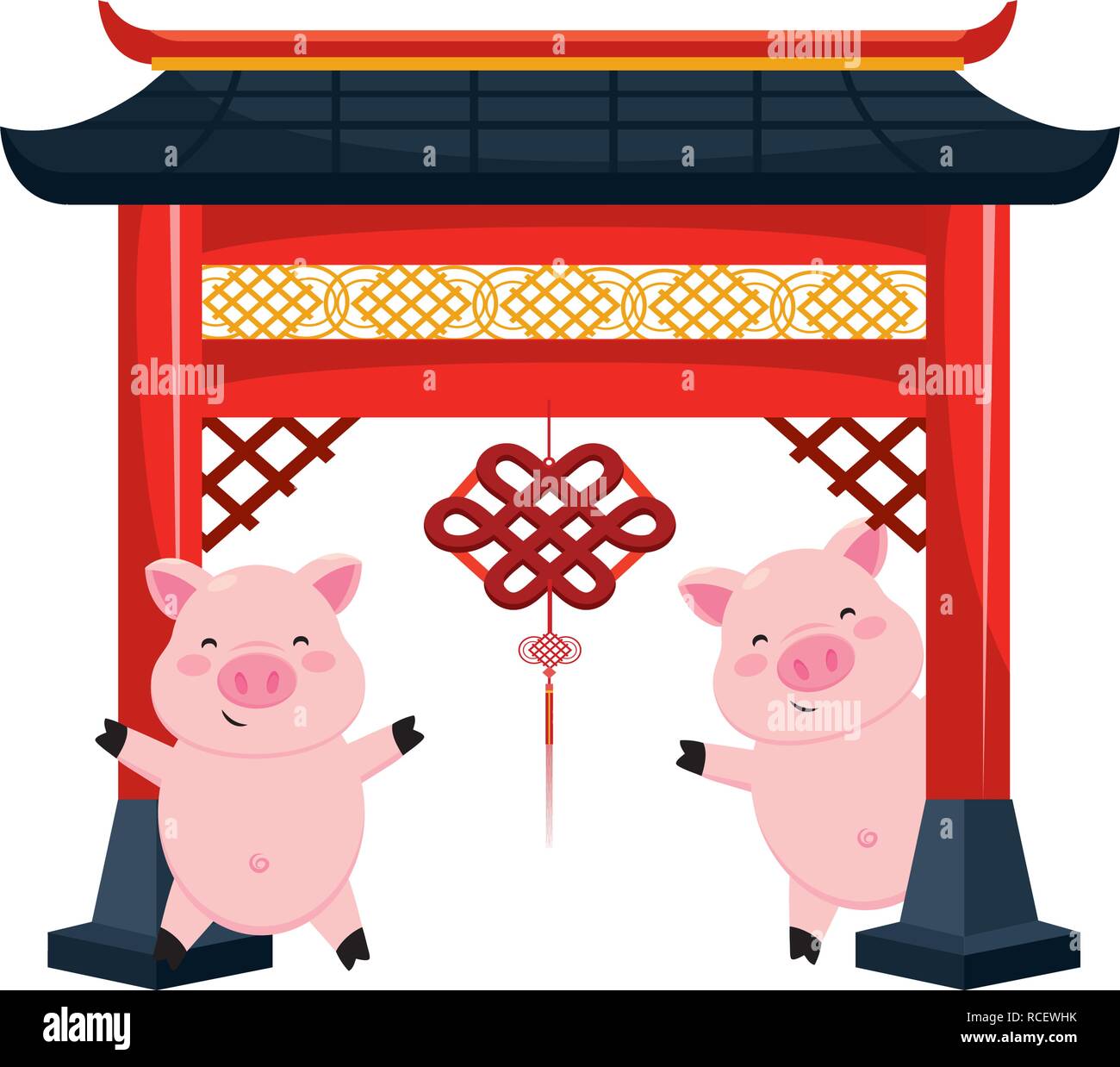 chinese red gate Stock Vector Image & Art - Alamy
