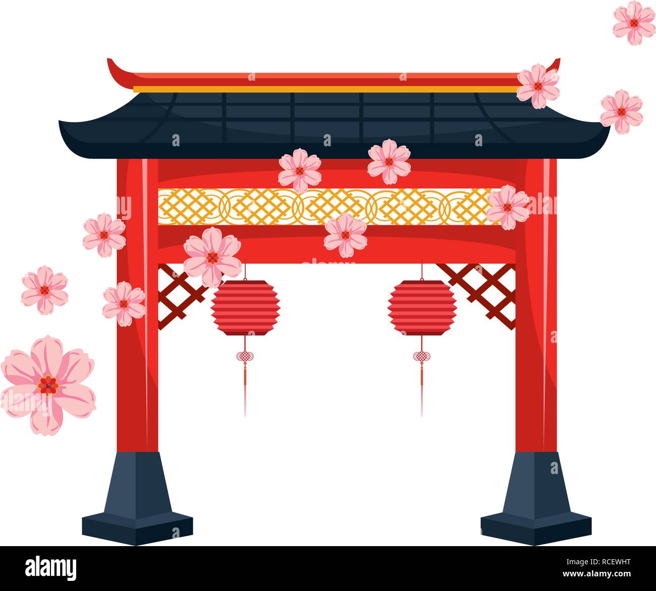 chinese red gate Stock Vector Image & Art - Alamy