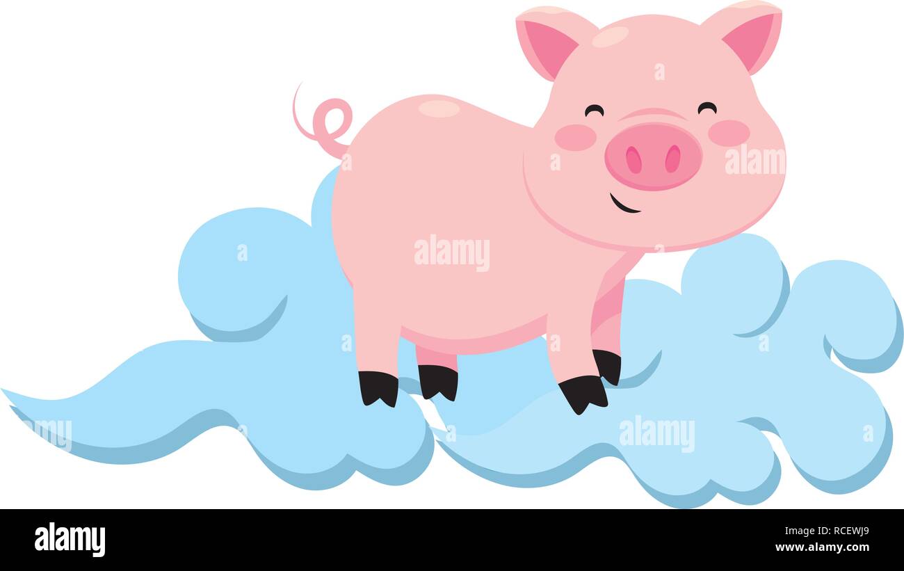pig with clouds Stock Vector Image & Art - Alamy