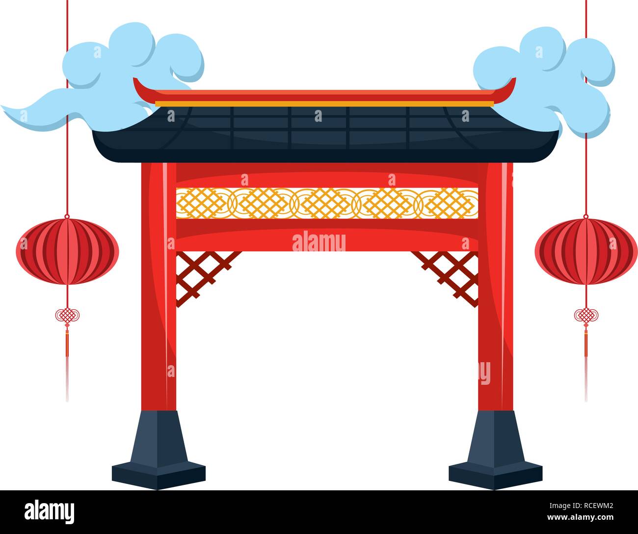 chinese red gate Stock Vector Image & Art - Alamy