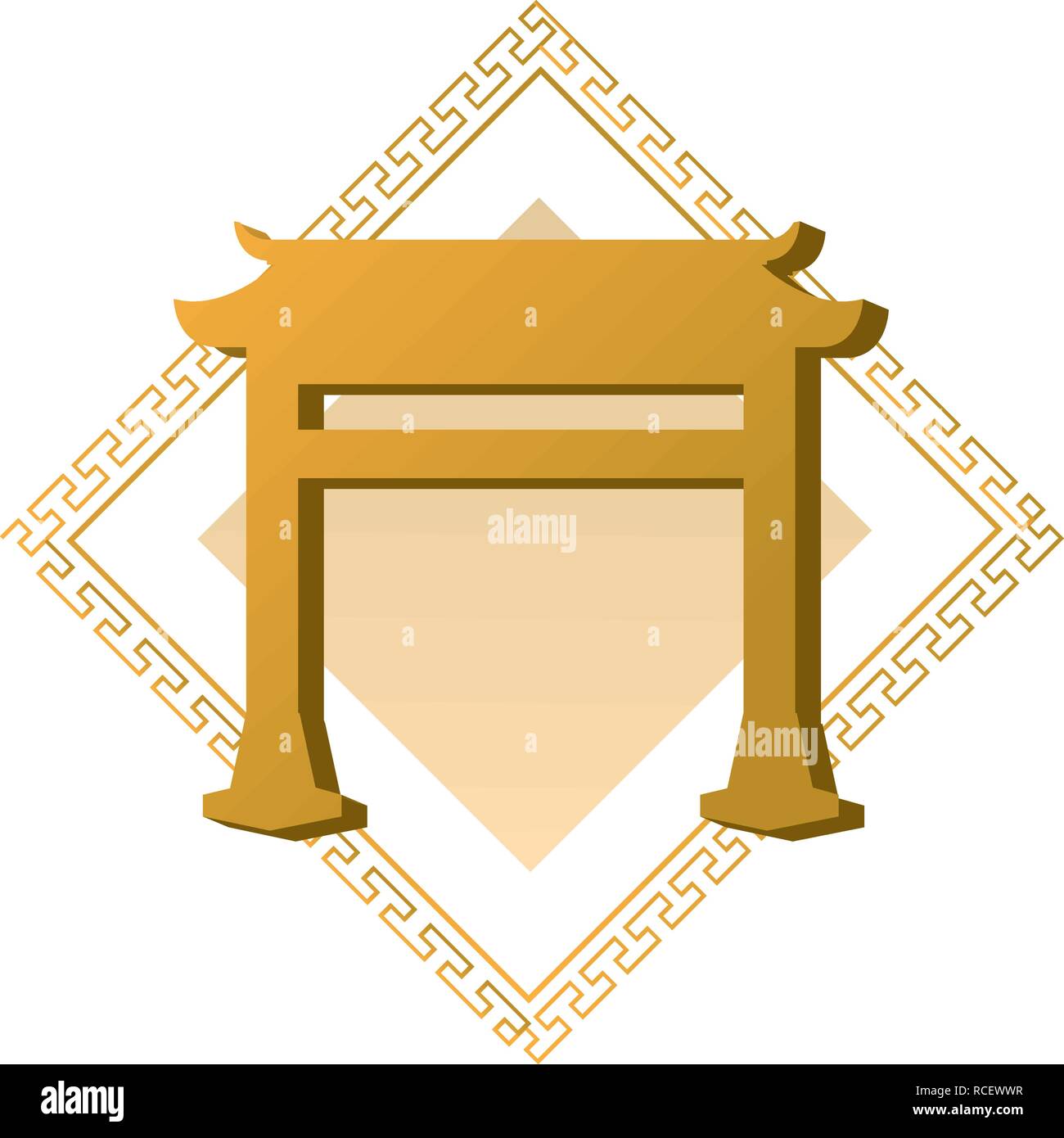 chinese golden gate Stock Vector Image & Art - Alamy