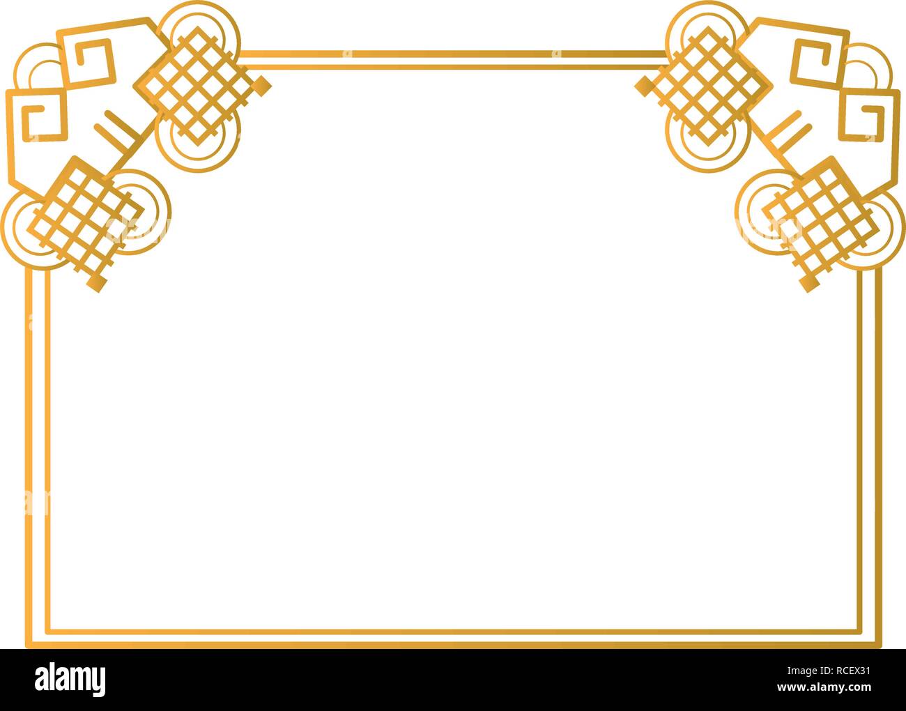 chinese golden frame Stock Vector Image & Art - Alamy