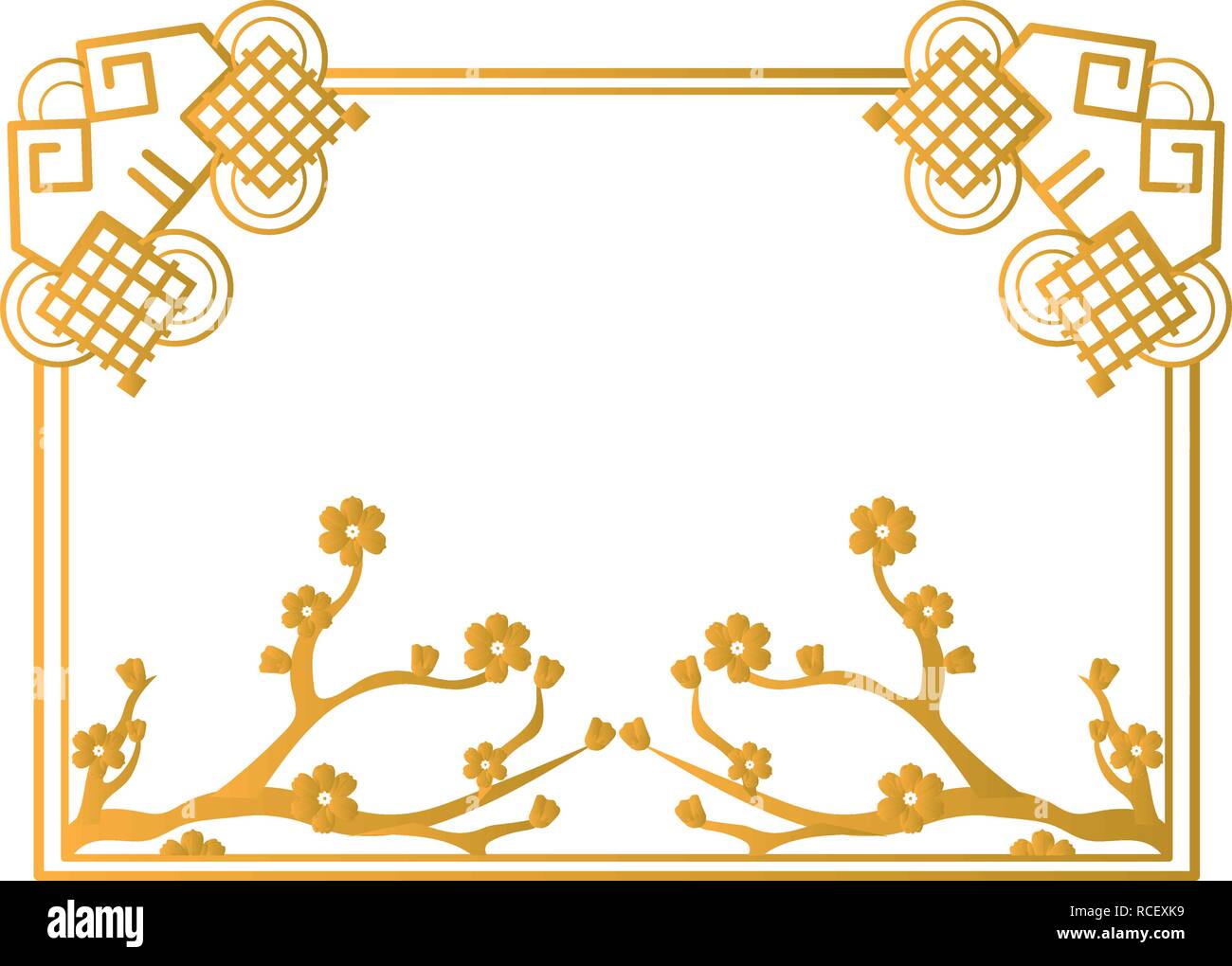 chinese golden frame Stock Vector Image & Art - Alamy