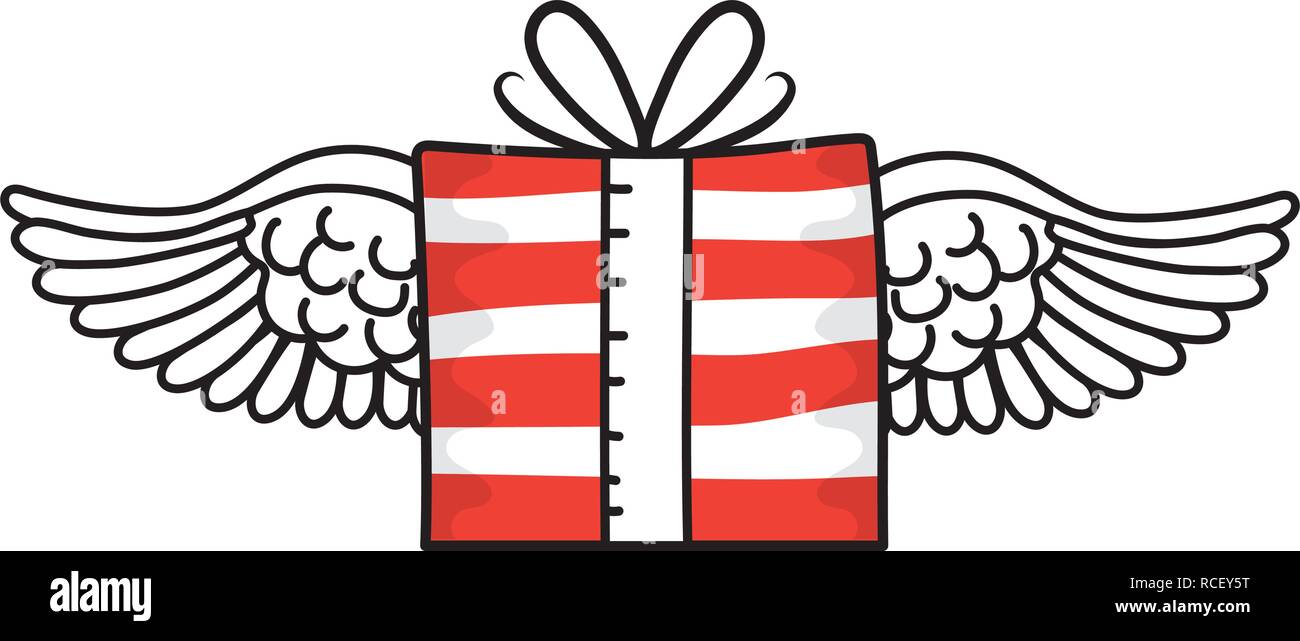 Gift box wings icon Stock Vector Images - Alamy