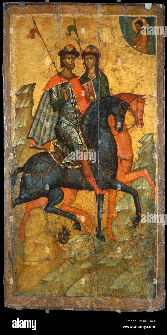 Saints Boris and Gleb on horseback. Museum: State Tretyakov Gallery ...