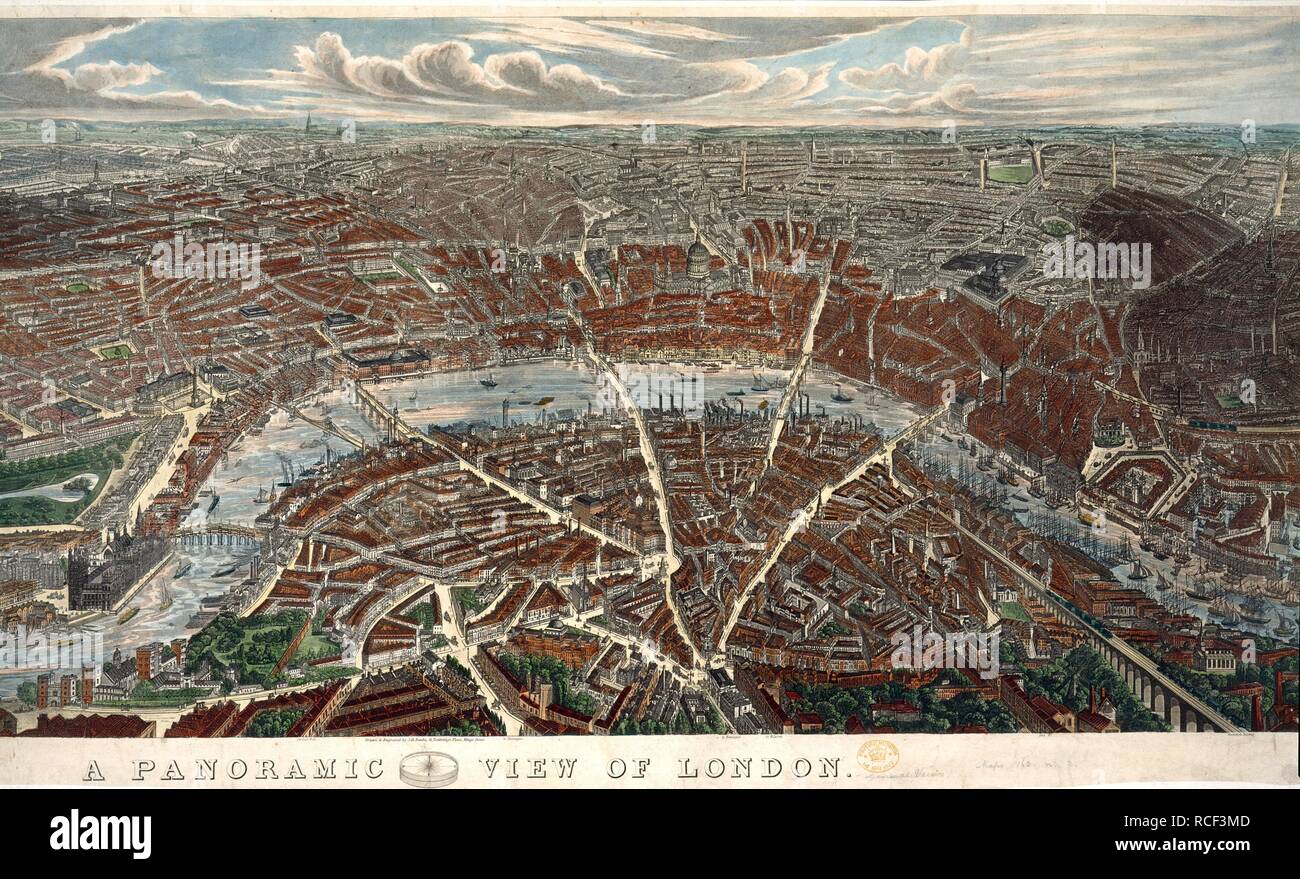 A panoramic view of london drawn and engraved by j hi-res stock ...