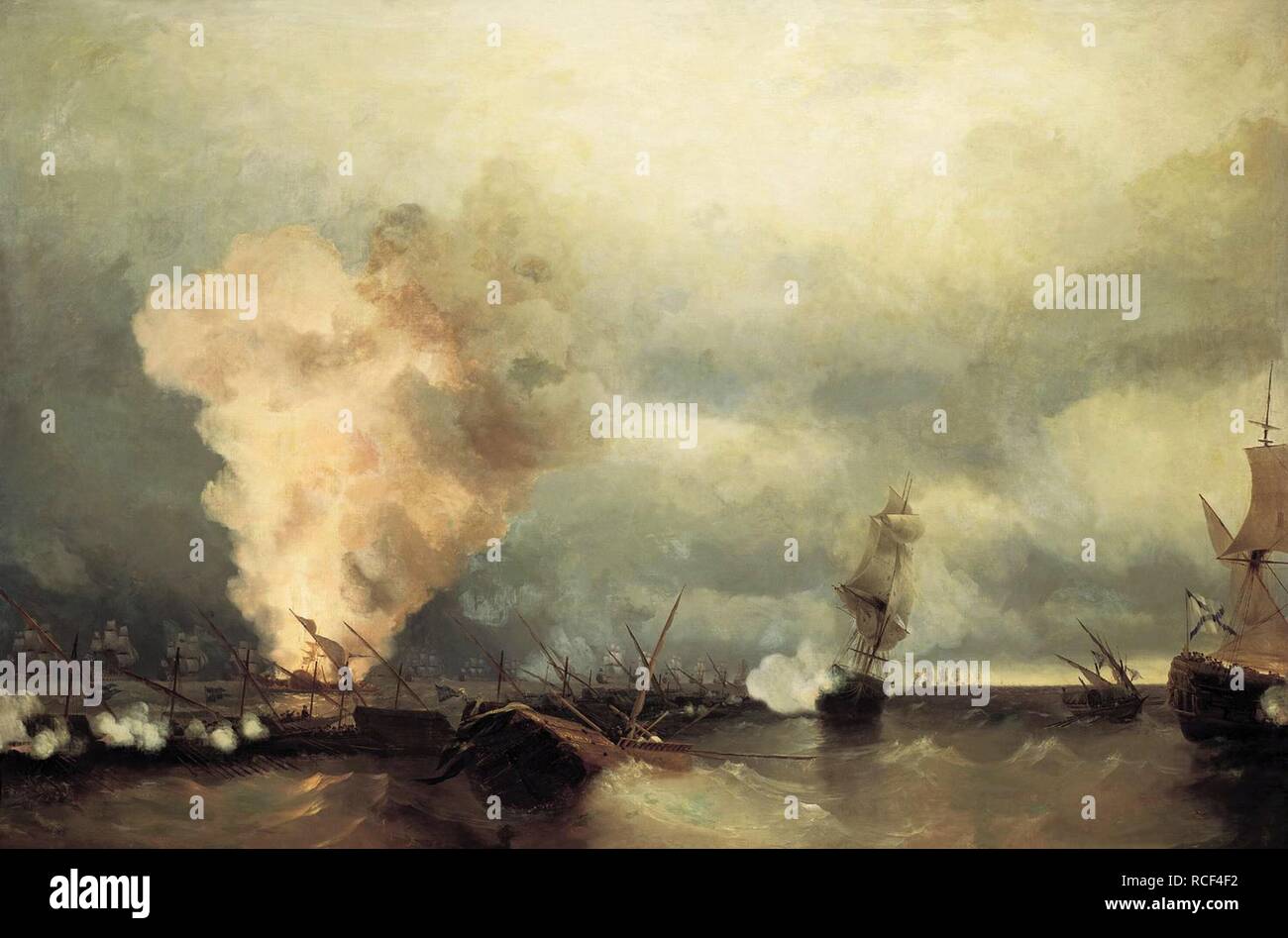 The Battle of Vyborg Bay on July 3, 1790. Museum: F. Dzerzhinsky Marine ...