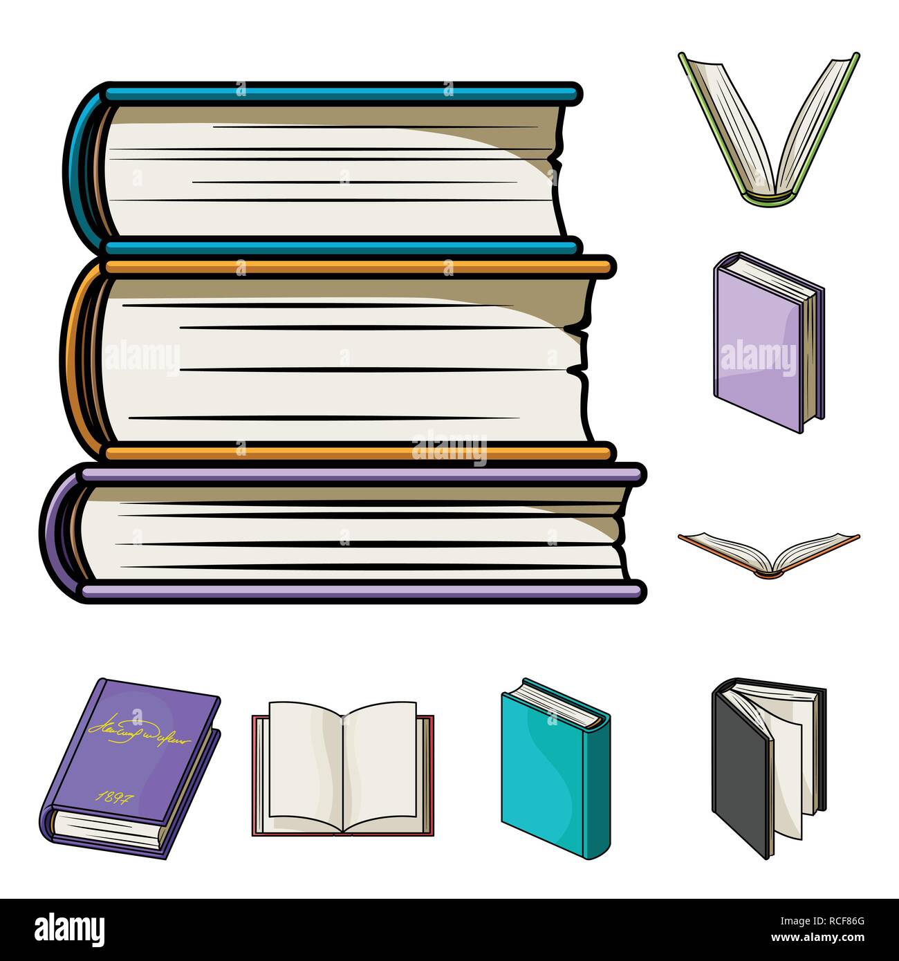 Vector design of library and textbook symbol. Collection of library and ...