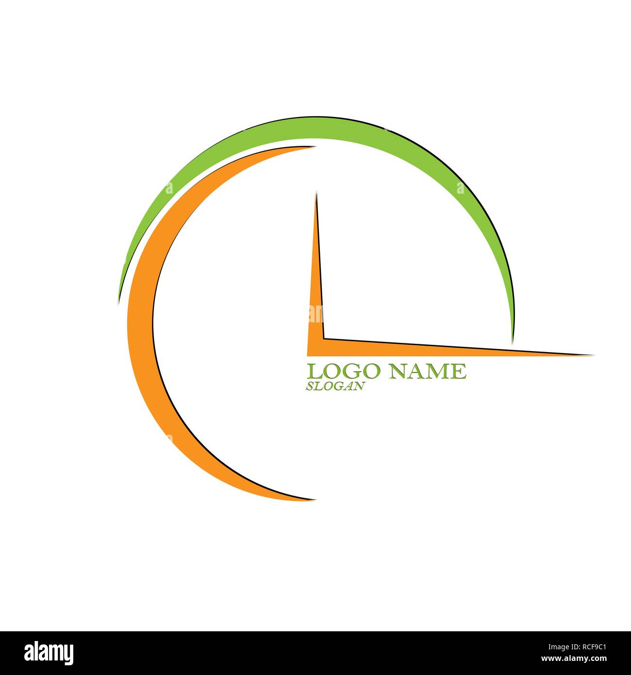 Abstract image of the clock face and hands to create a logo Stock ...