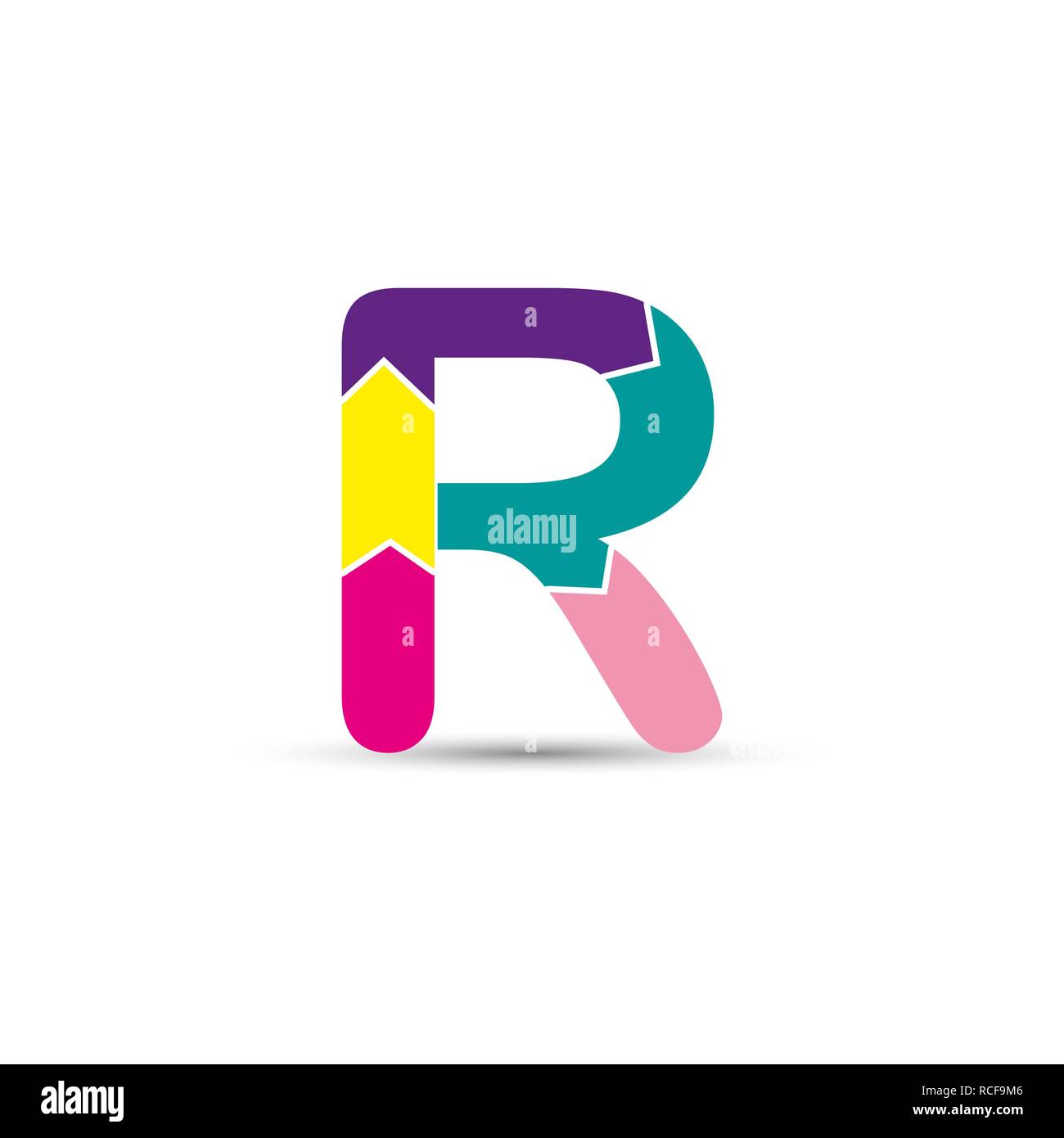letter R is drawn from four colored arrows Stock Vector Image & Art - Alamy