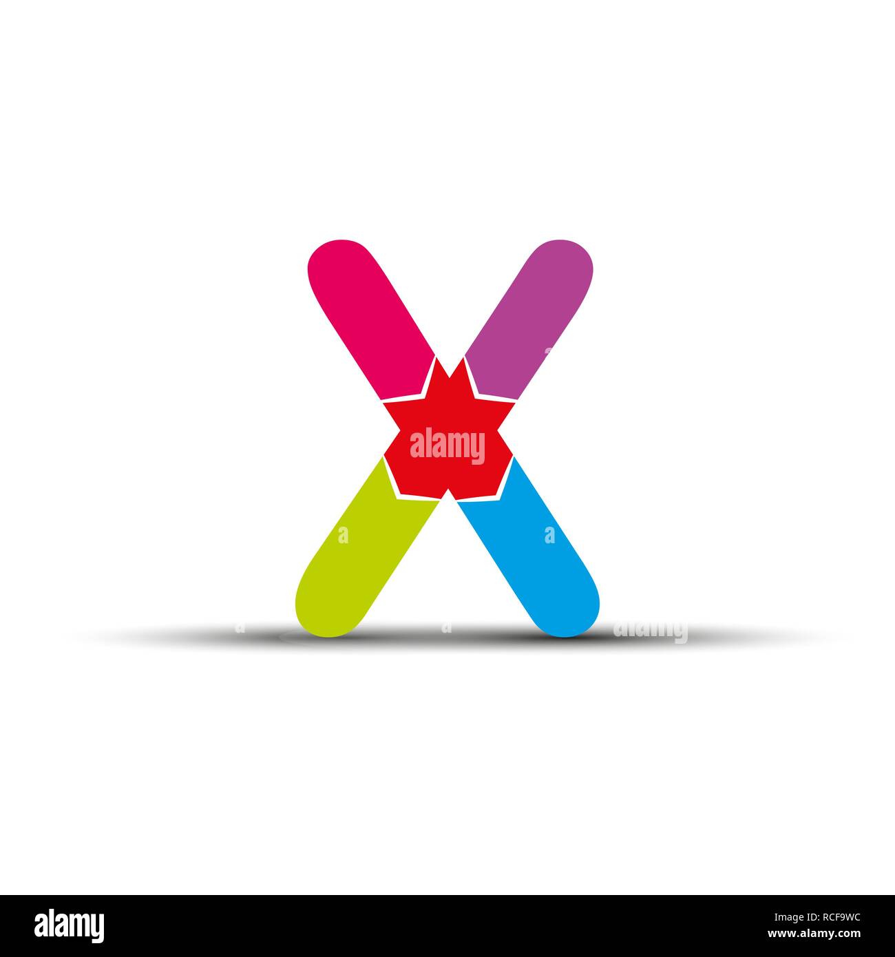 letter X is drawn from four colored arrows Stock Vector Image & Art - Alamy