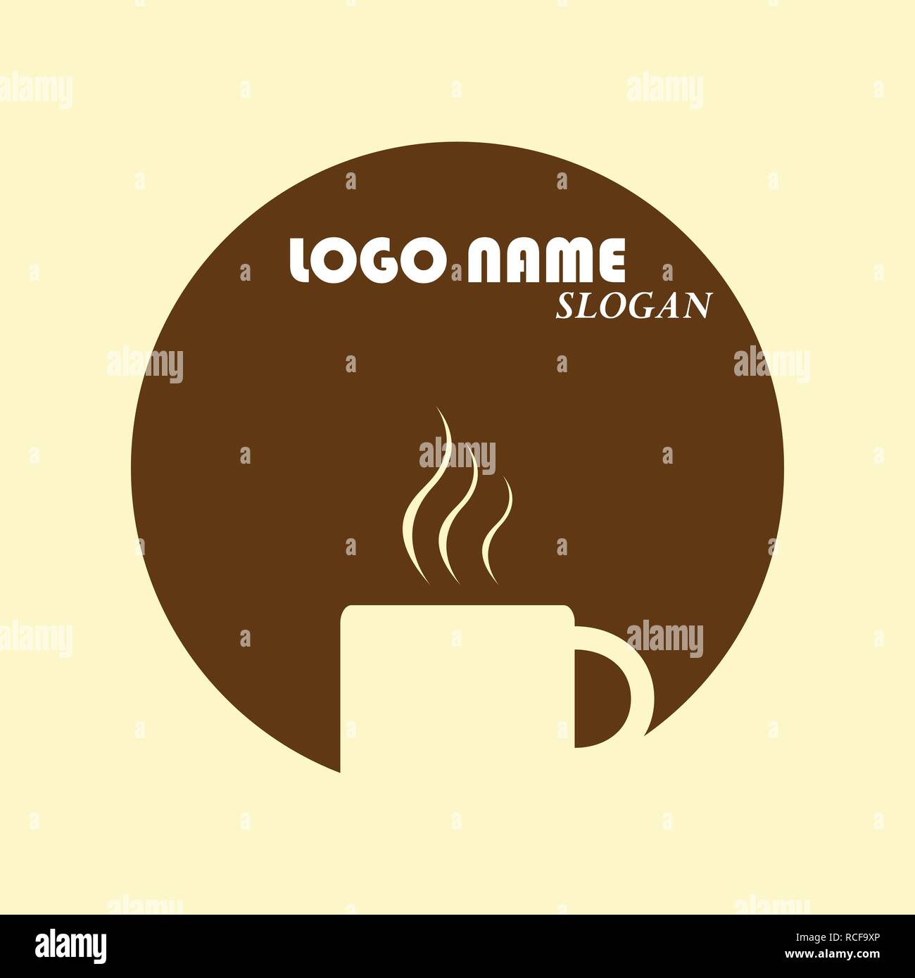template for the logo. Circle with a carved Cup of coffee Stock Vector ...