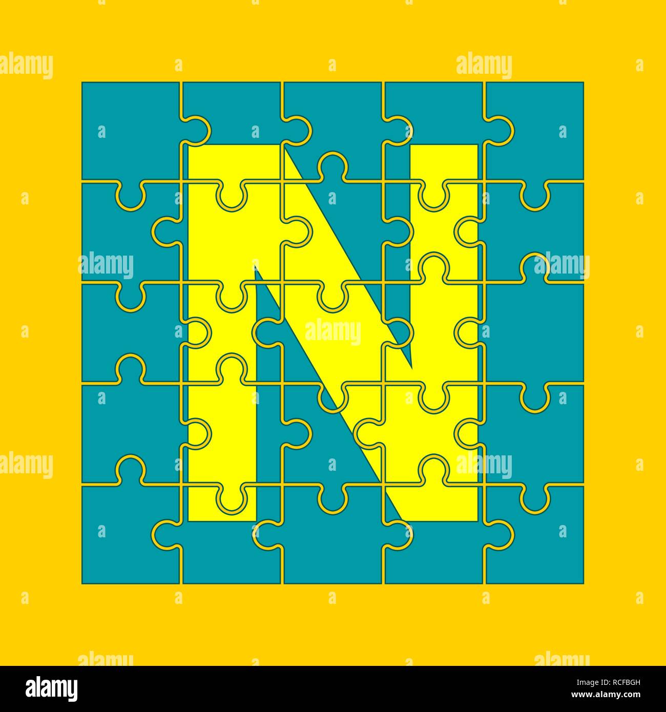 letter N is written on the puzzle pieces Stock Vector Image & Art - Alamy