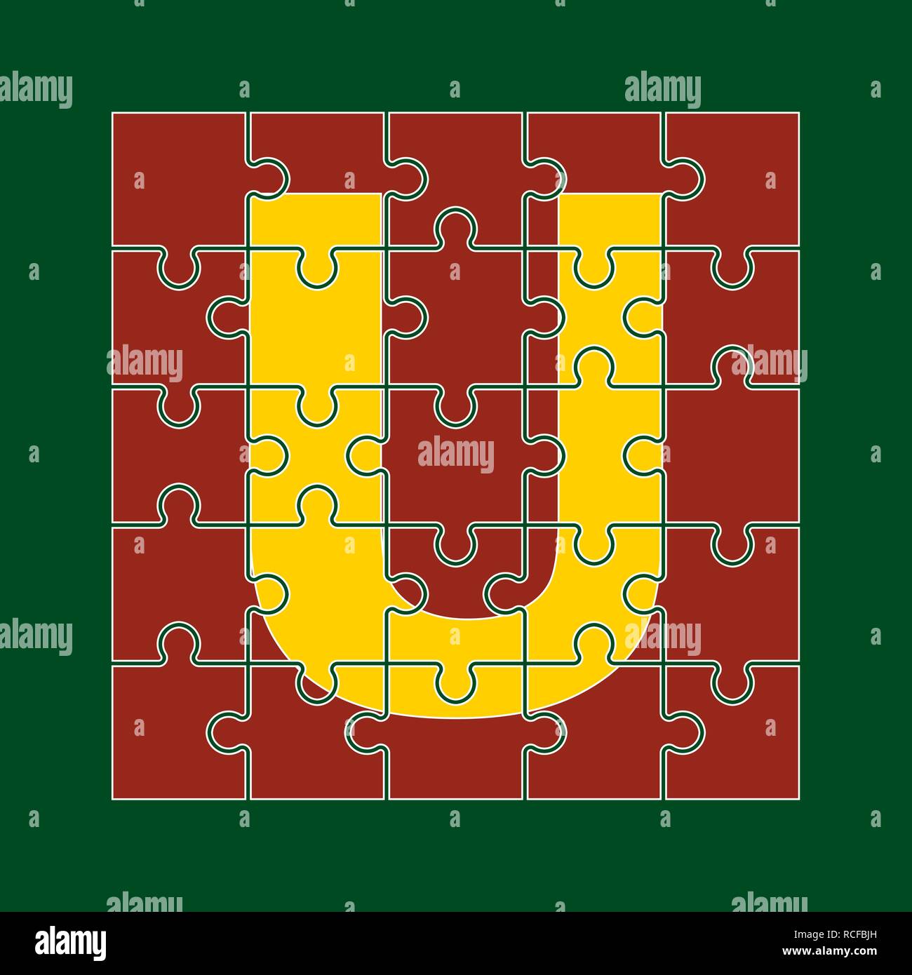 letter U is written on the puzzle pieces Stock Vector Image & Art - Alamy