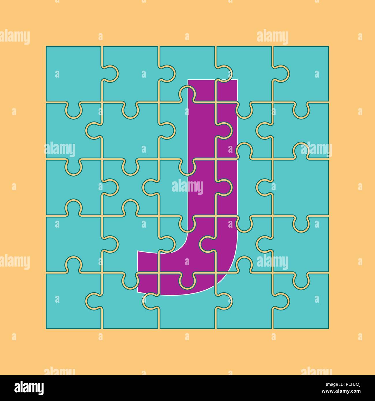 letter J is written on the puzzle pieces Stock Vector Image & Art - Alamy