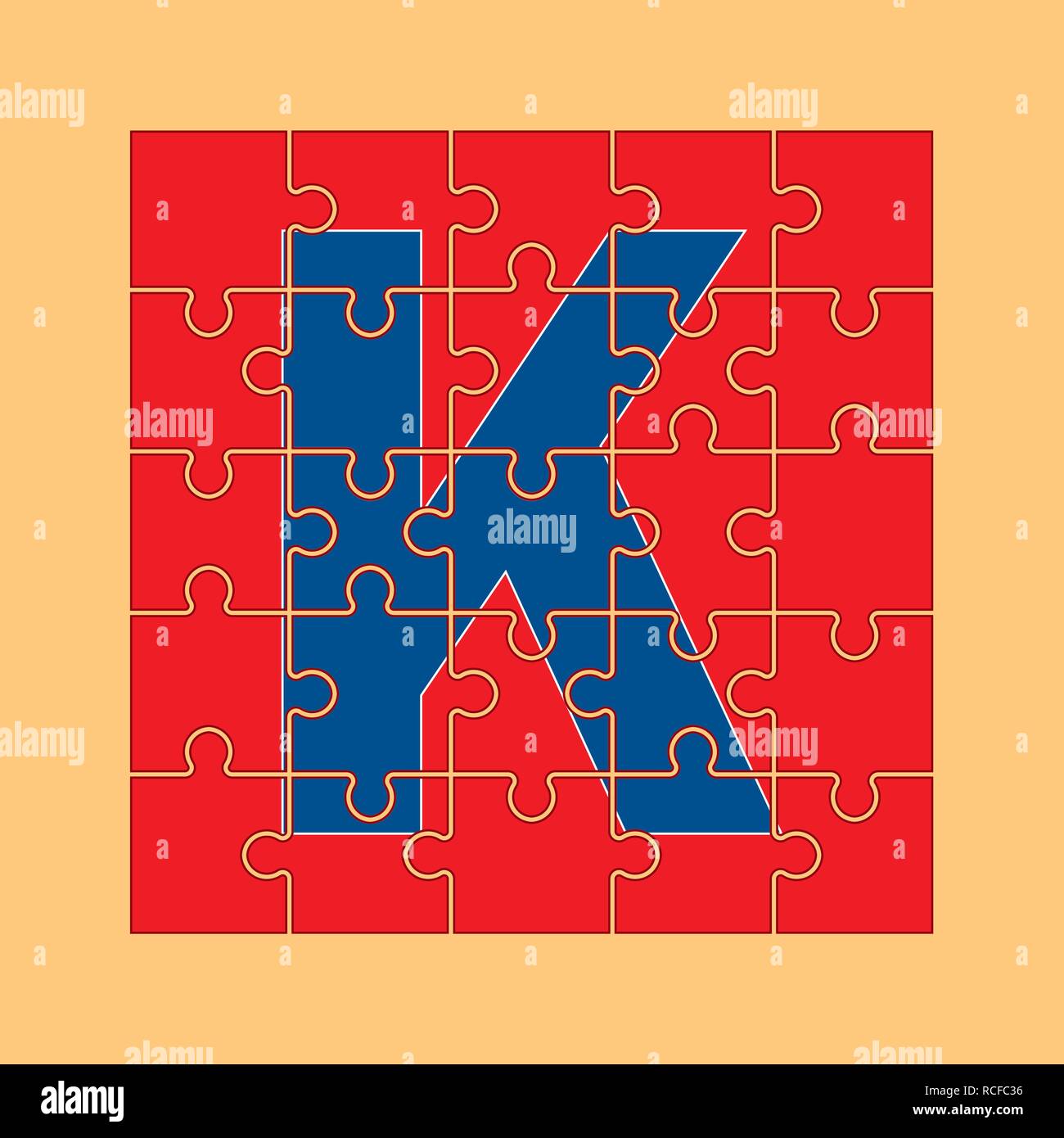 letter K is written on the puzzle pieces Stock Vector Image & Art - Alamy