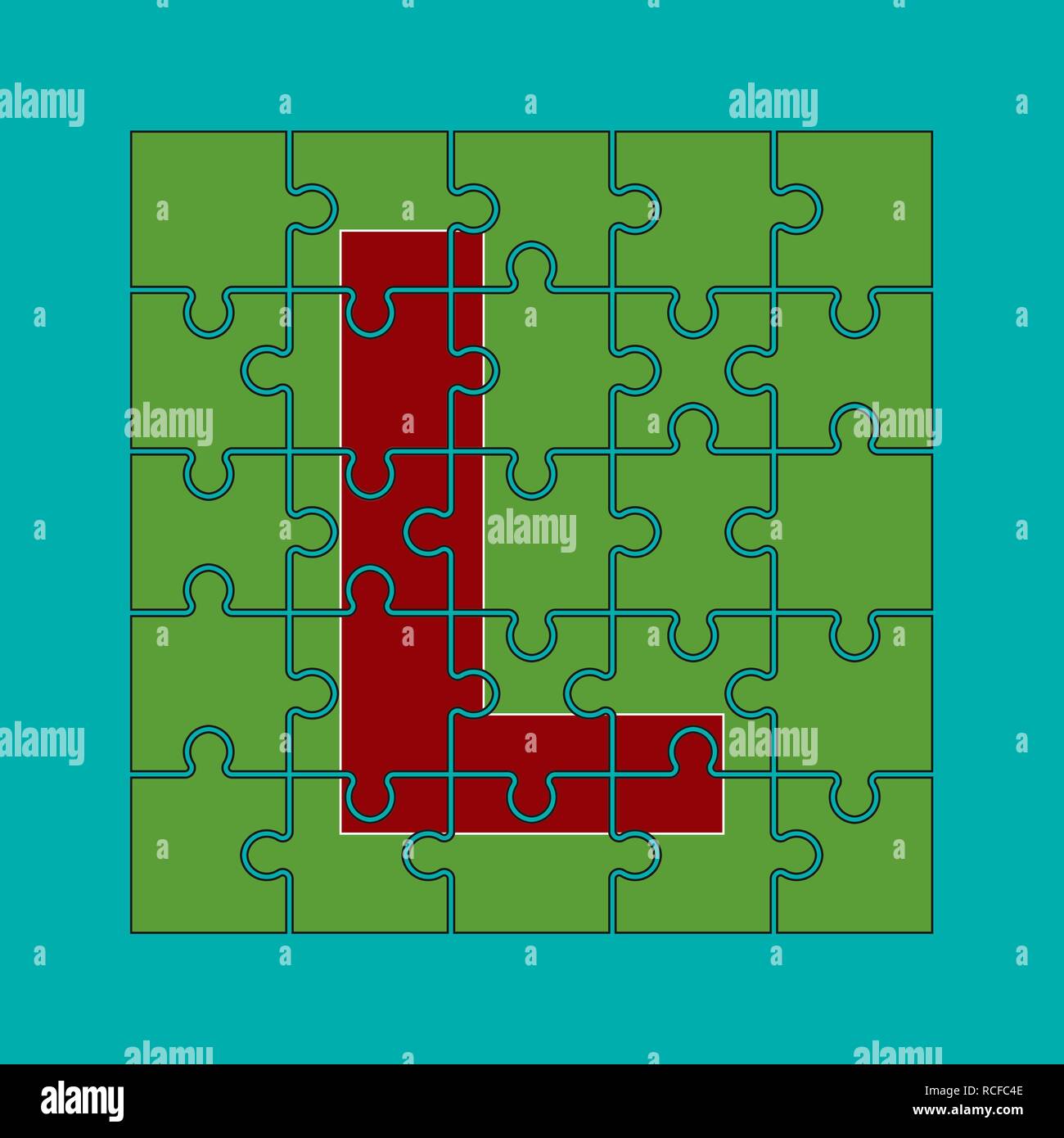 letter L is written on the puzzle pieces Stock Vector Image & Art - Alamy