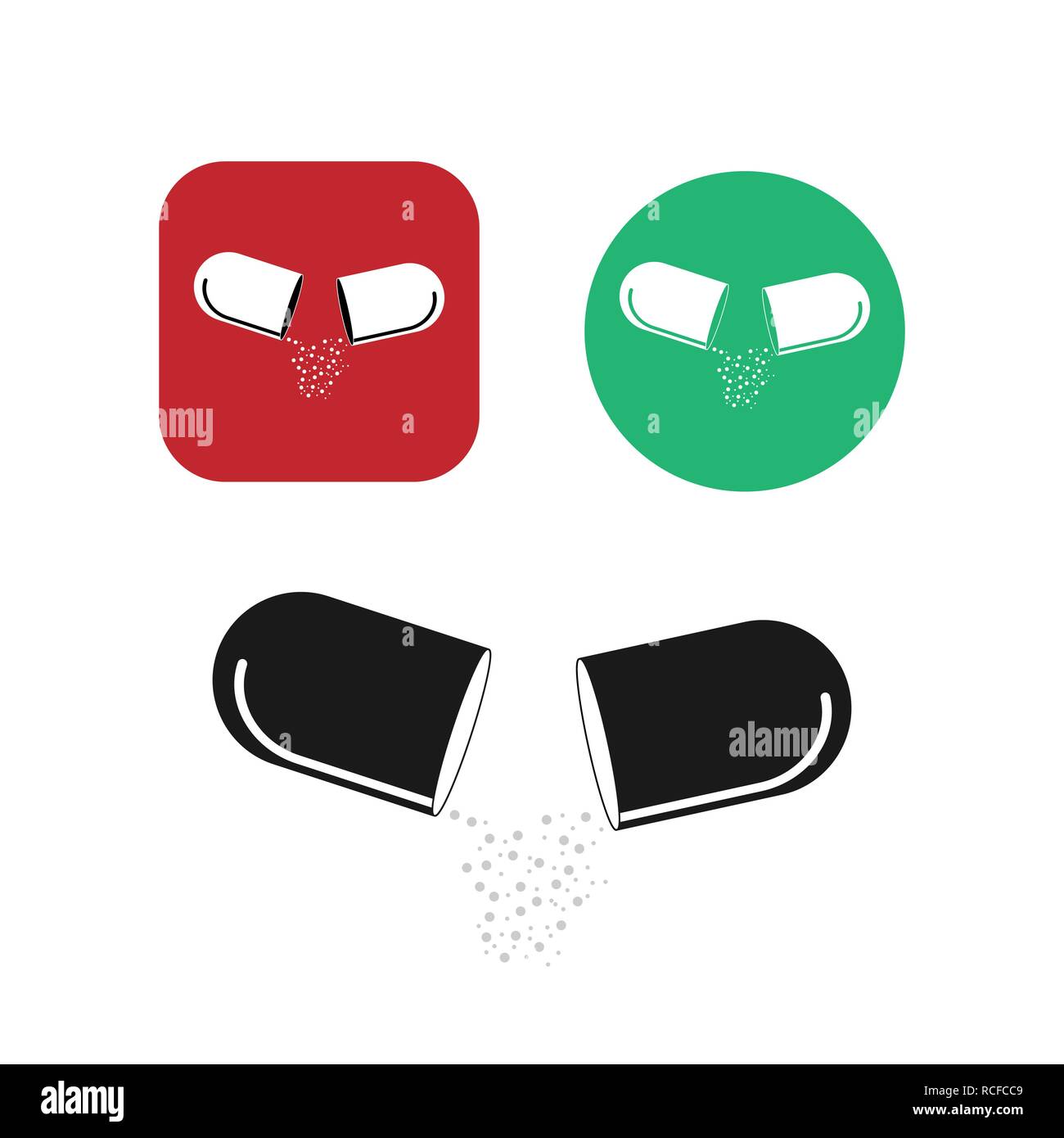 Open medicine capsule Stock Vector Images - Alamy