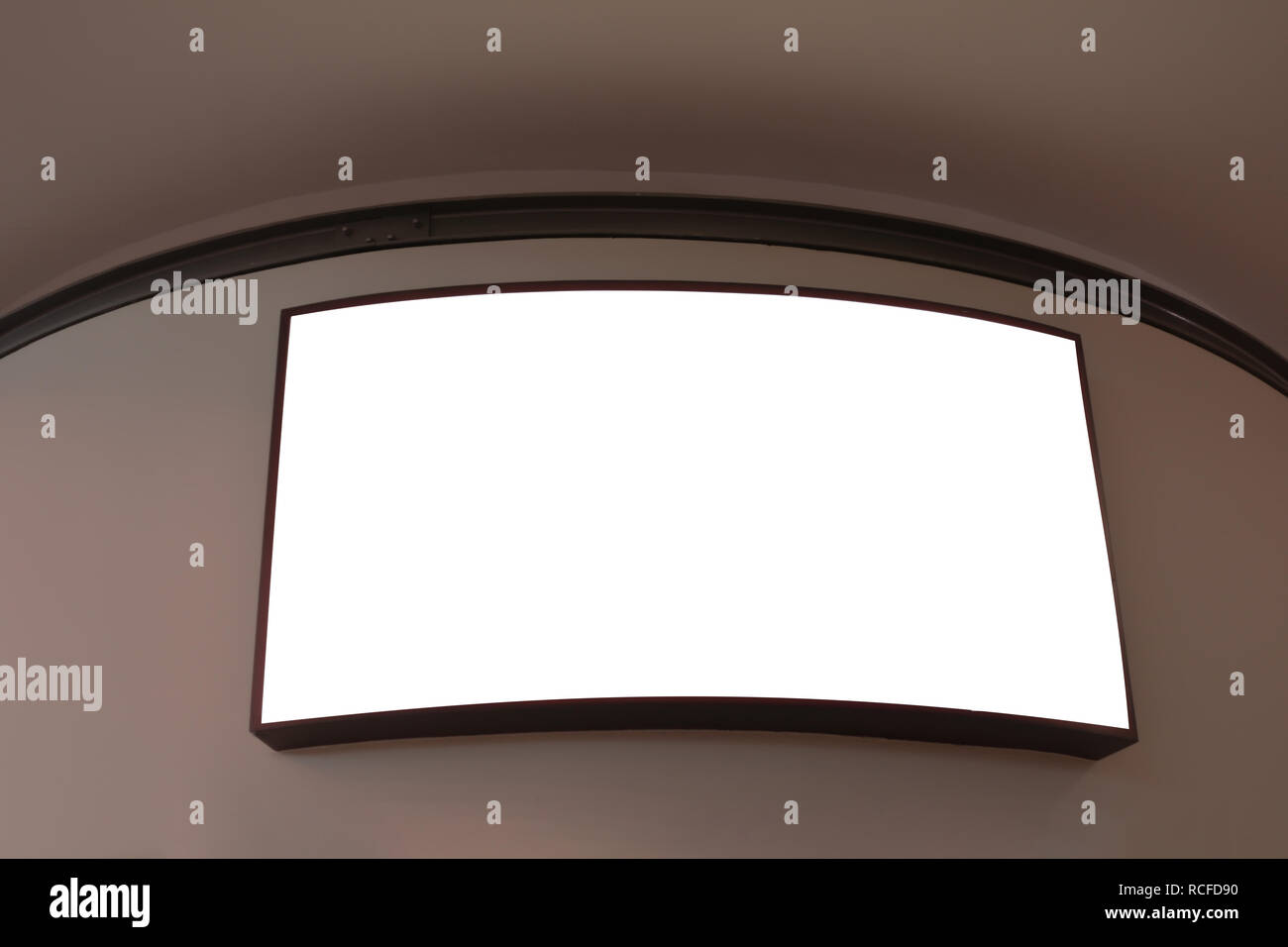 Mock up. Blank billboard, advertising board, signboard inside shopping ...