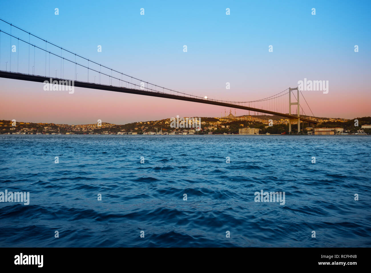 Bosphorus bridge at night in istanbul city hi-res stock photography and ...