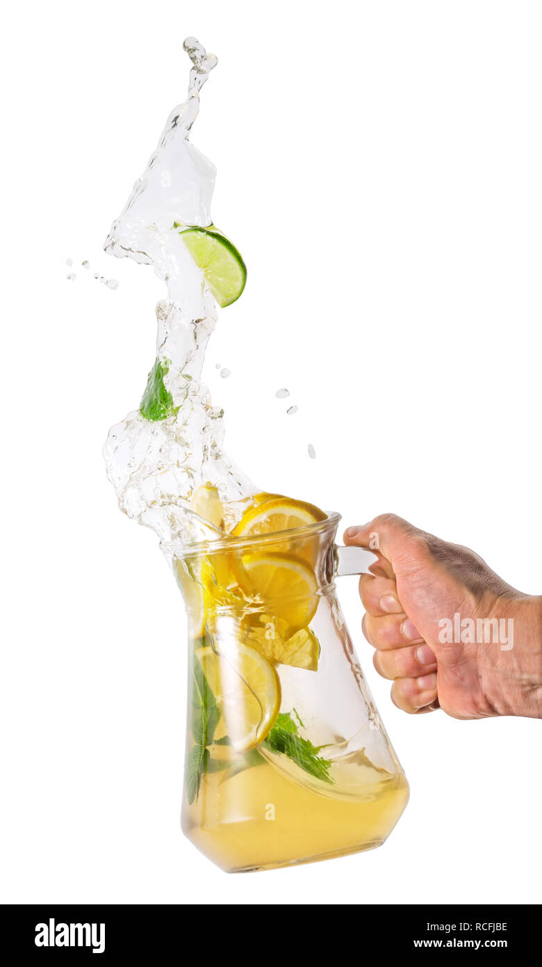 Pitcher lemonade in jar Cut Out Stock Images & Pictures - Alamy