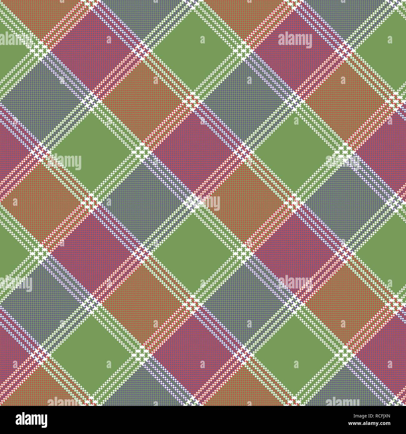 Mosaic pixel check plaid seamless pattern. Vector illustration Stock ...
