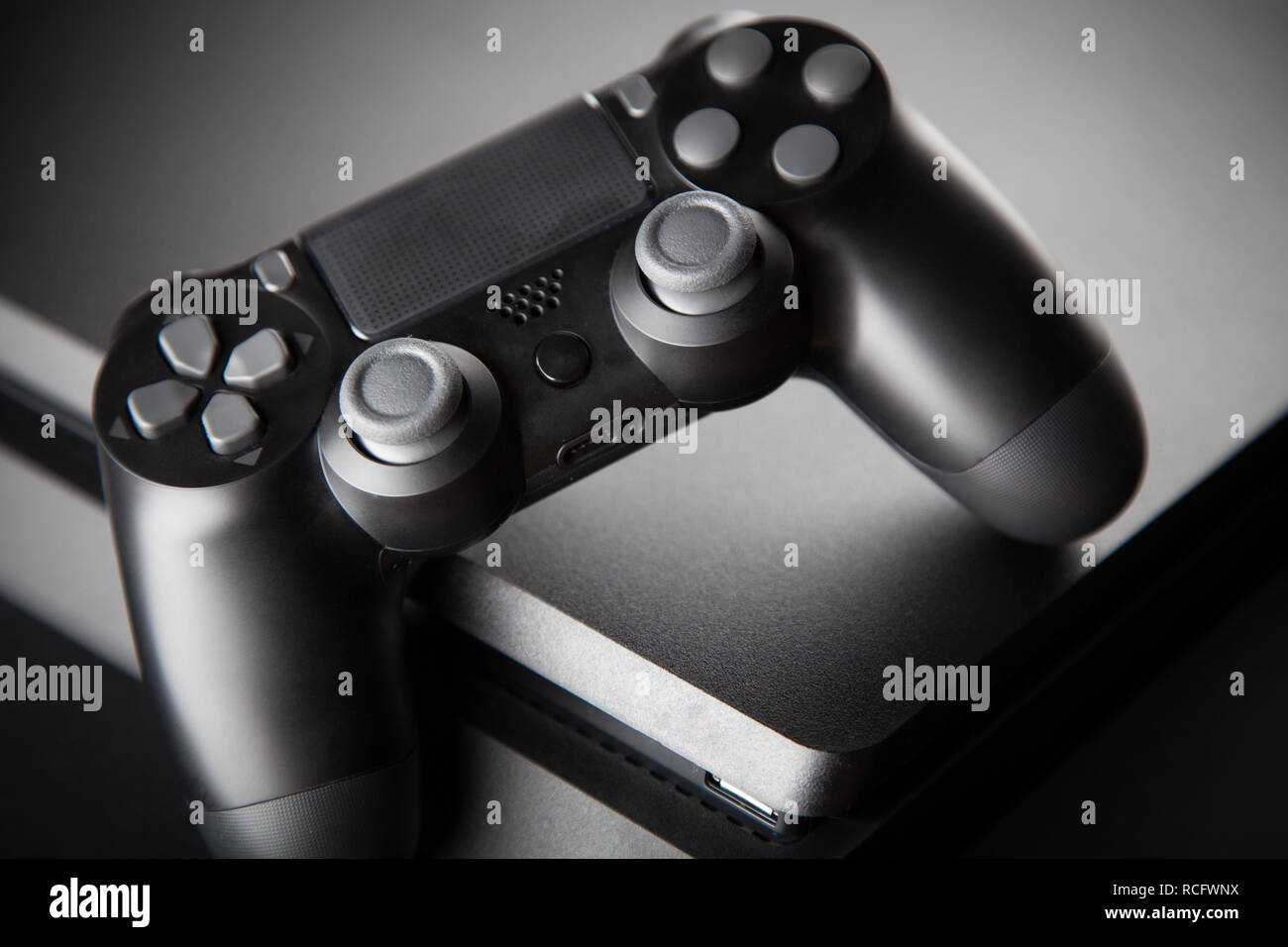 Gaming console with a wireless controller Stock Photo - Alamy