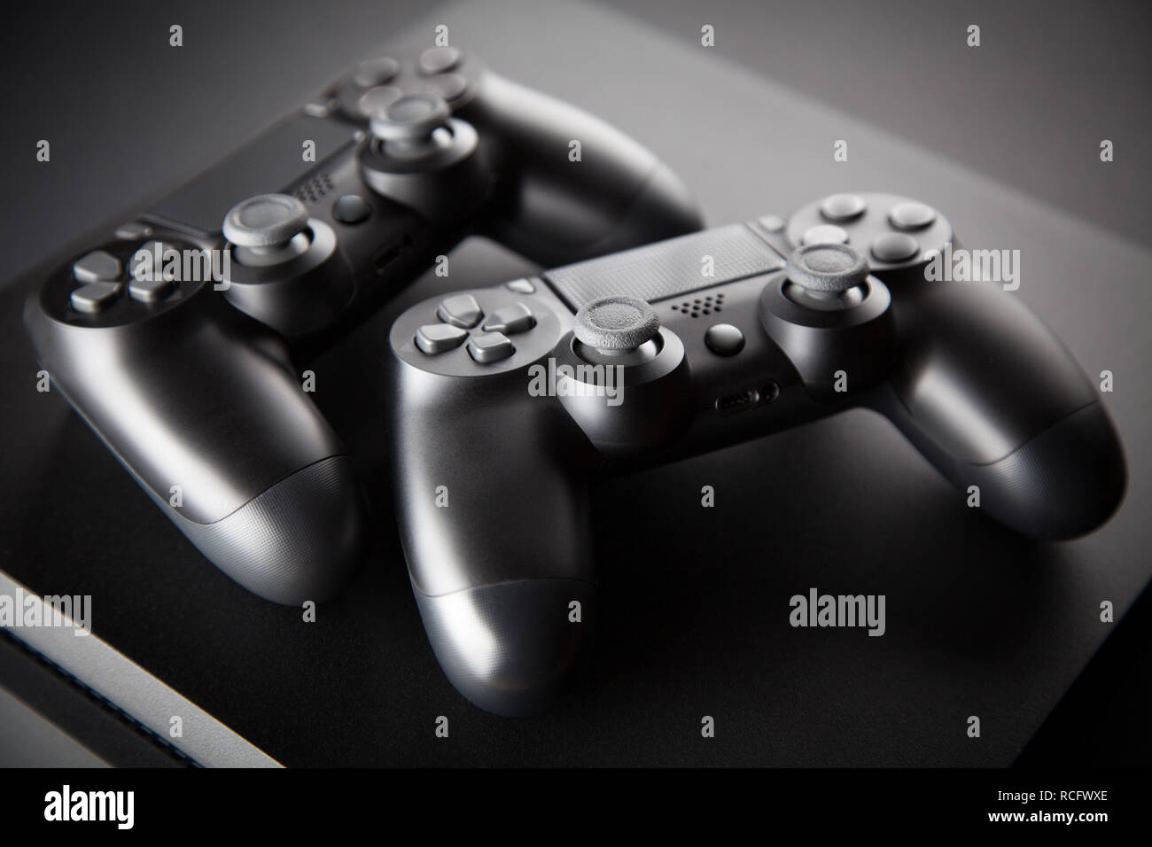 Gaming console with a wireless controller Stock Photo - Alamy