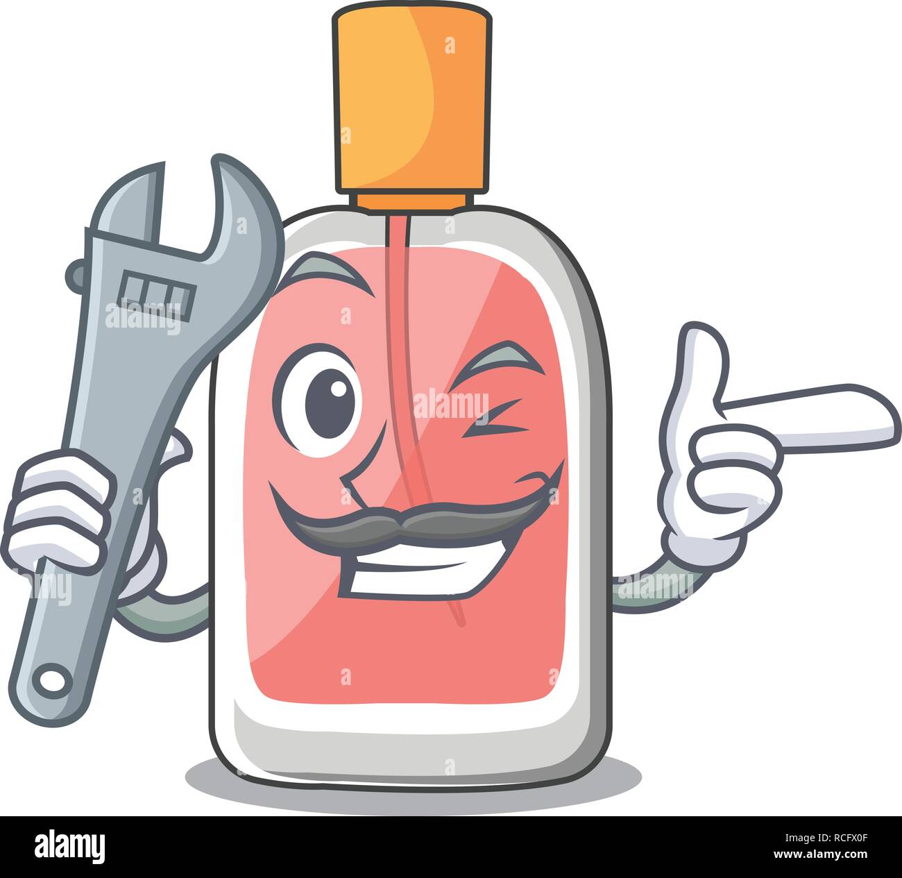 Mechanic perfume bottle isolated in the mascot Stock Vector Image & Art ...