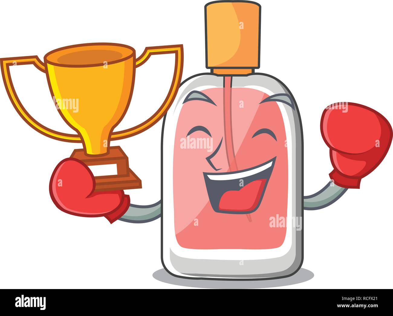 Boxing winner perfume bottle isolated in the mascot Stock Vector Image ...