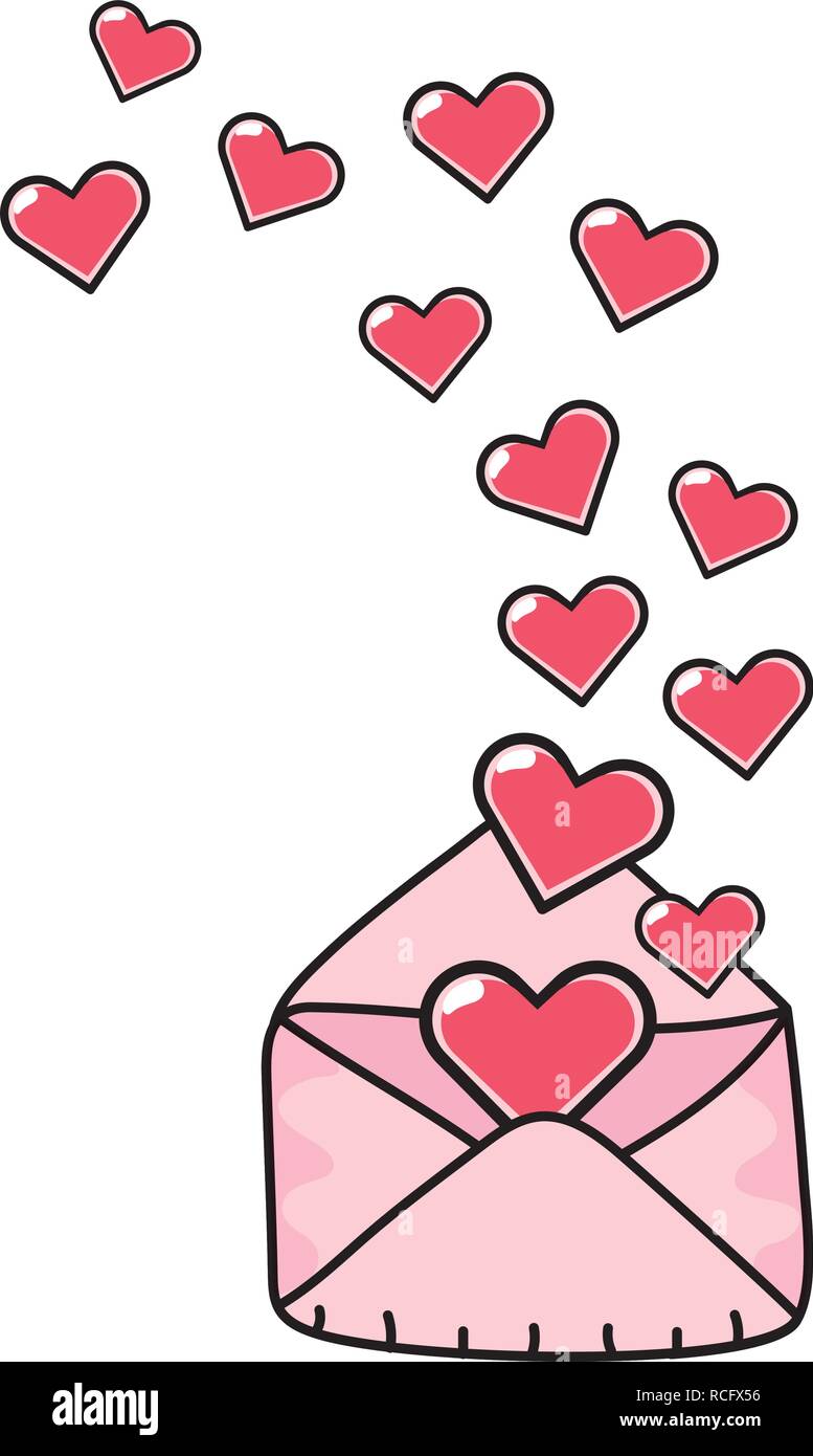 love valentines envelope cartoon Stock Vector Image & Art - Alamy