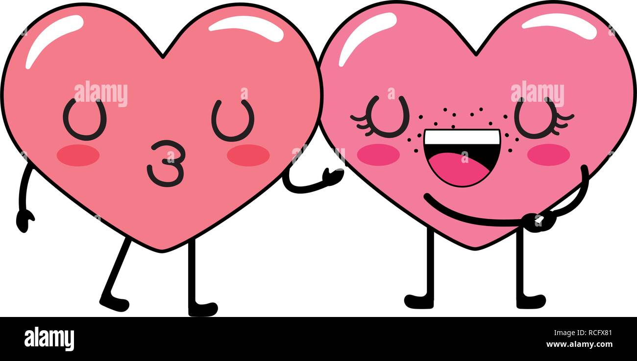 love heart couple cartoon Stock Vector Image & Art - Alamy