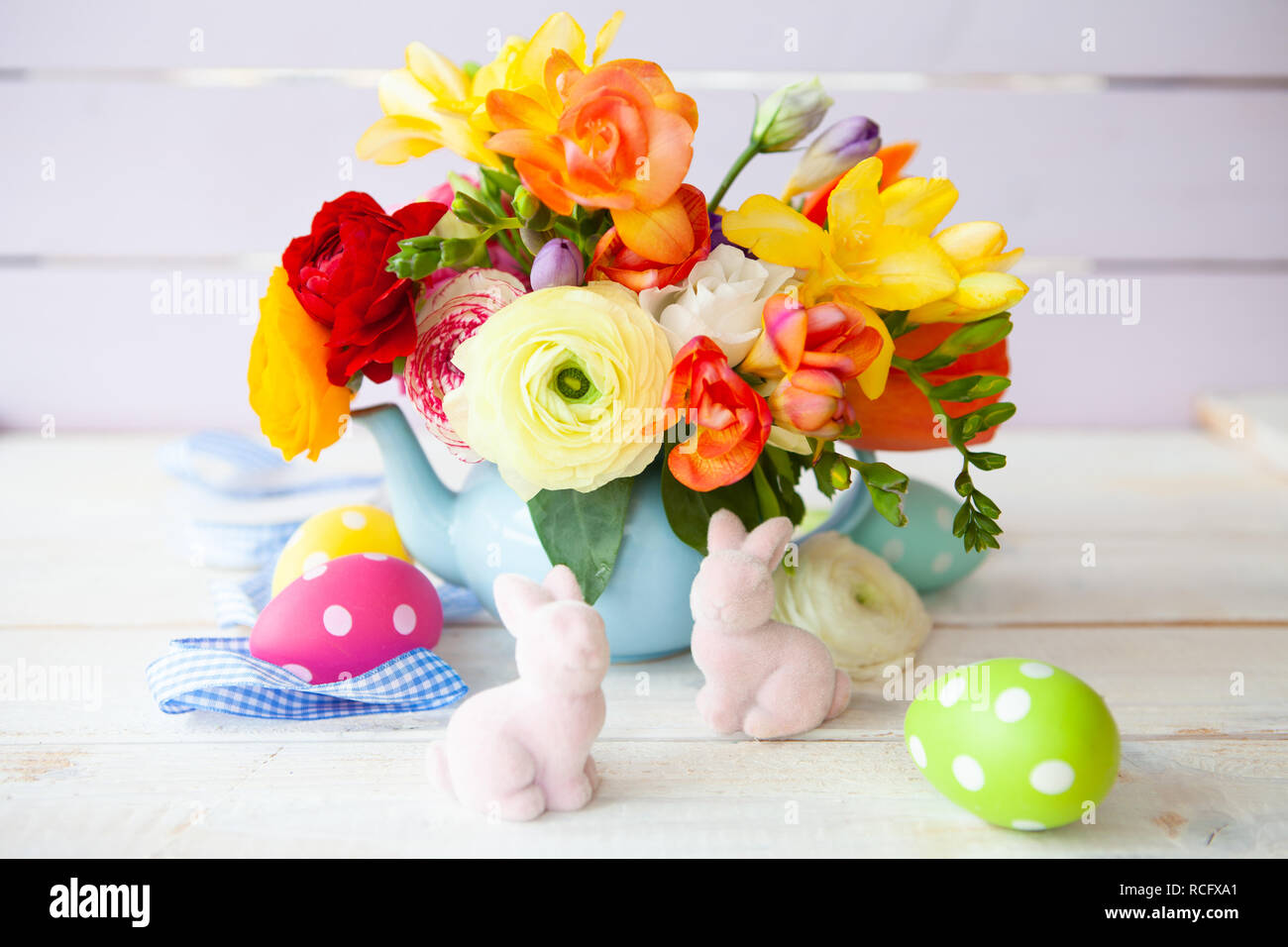 Little bouquet made from bright cheerful spring flowers Stock Photo - Alamy