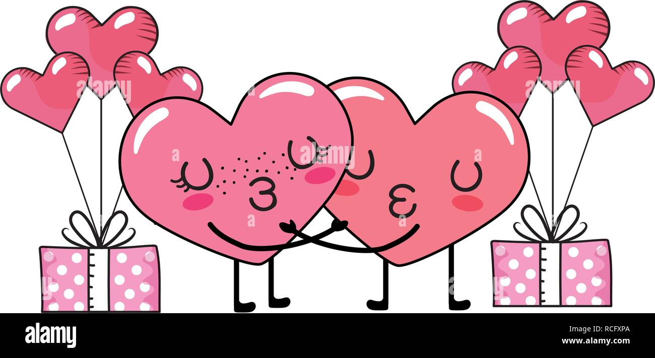 love heart couple cartoon Stock Vector Image & Art - Alamy