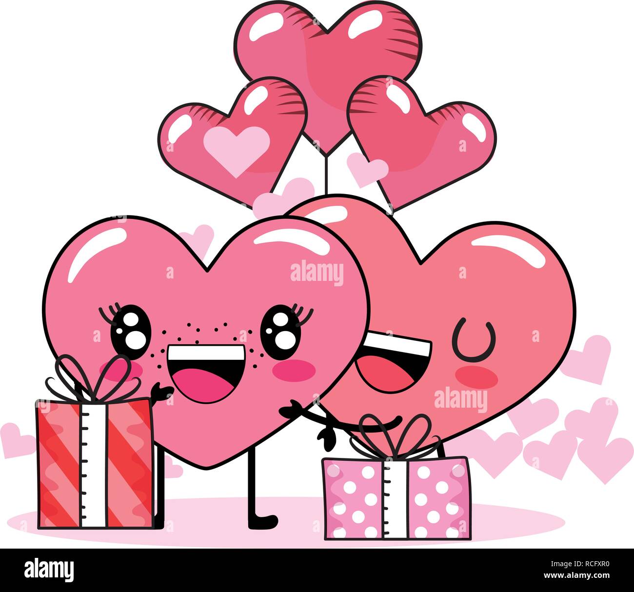 love heart couple cartoon Stock Vector Image & Art - Alamy